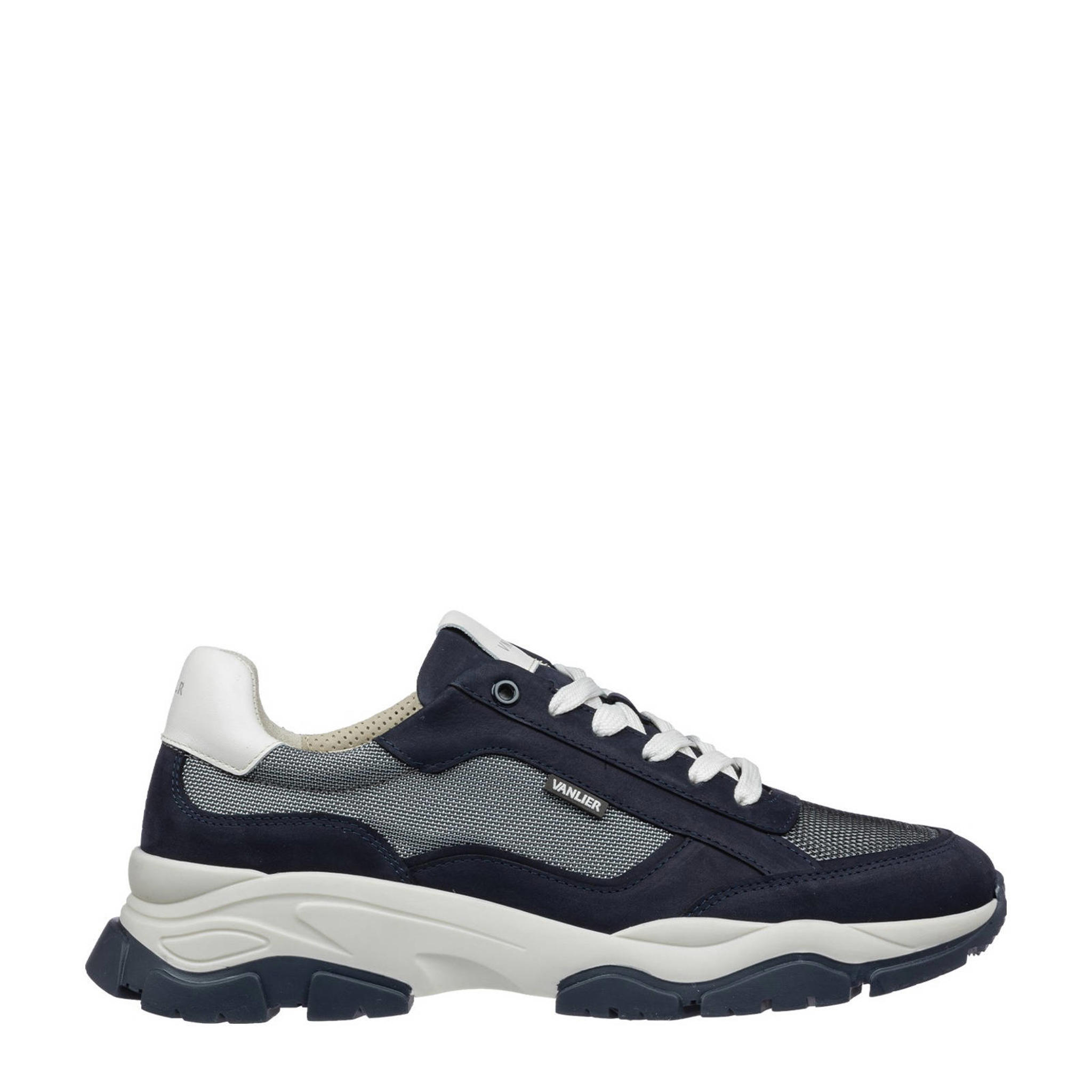 Van Lier Raptor chunky suède sneakers donkerblauw | wehkamp