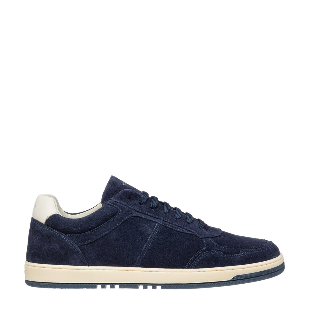 Van Lier Miami suède sneakers marineblauw | wehkamp