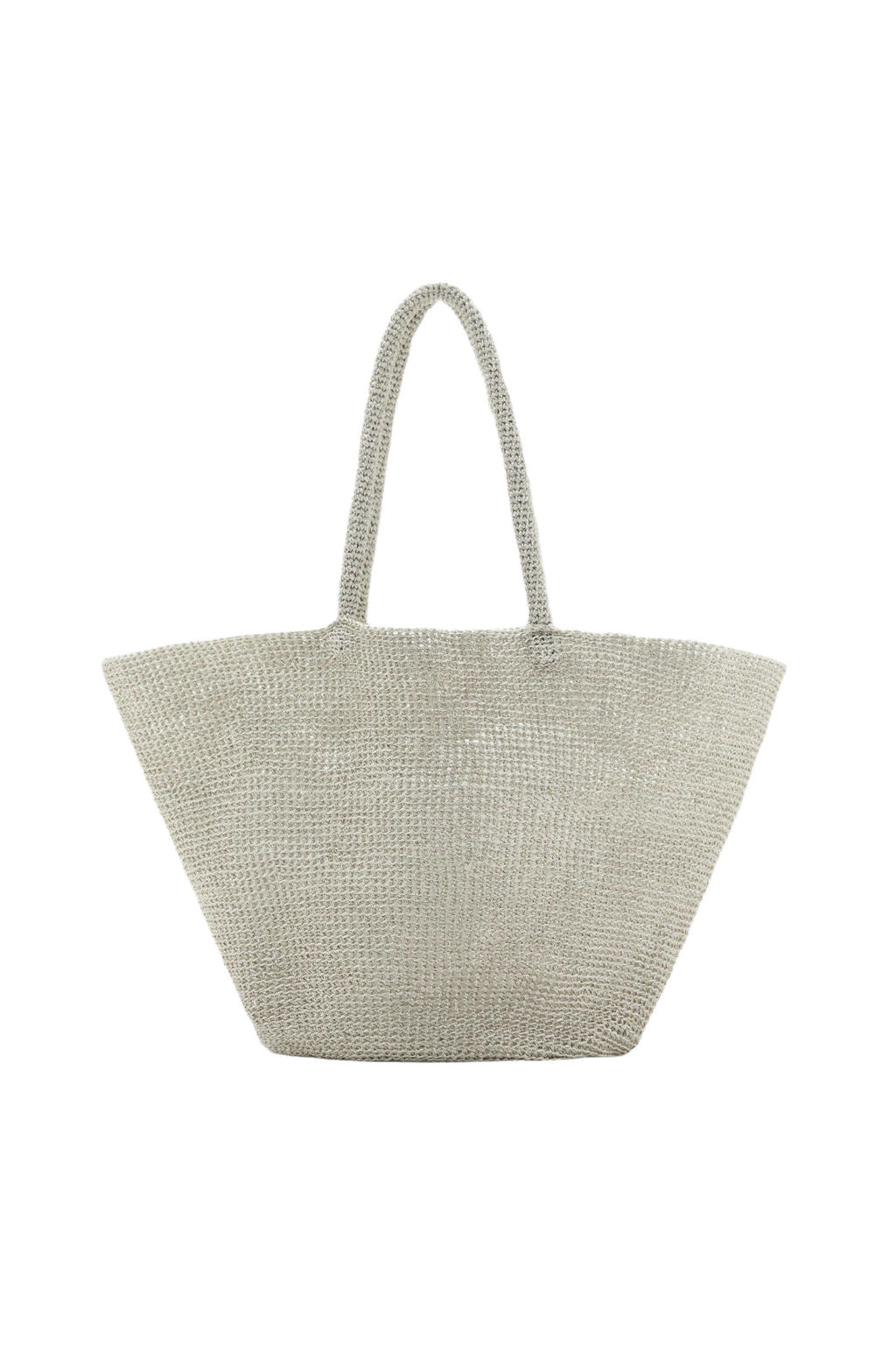 Mango mesh shopper zilverkleurig | wehkamp