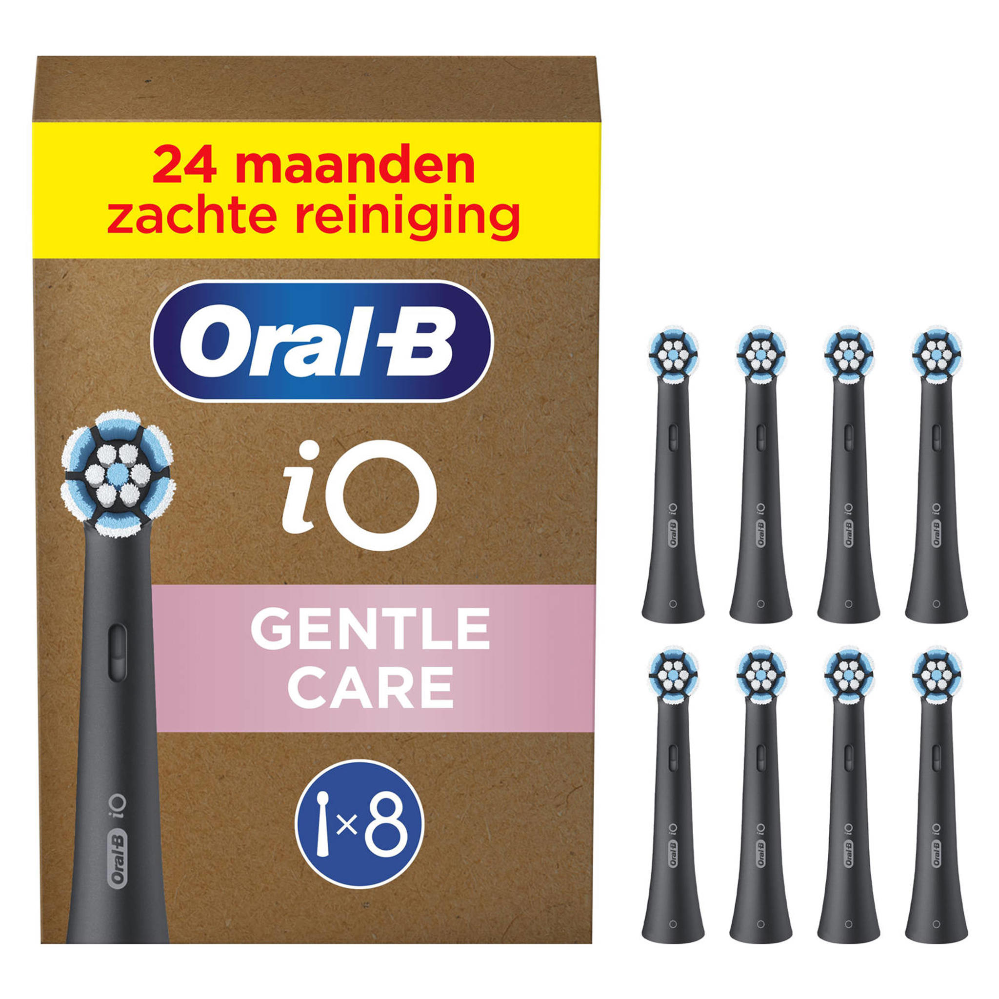 Oral B iO Gentle Care opzetborstels - zwart - 8 stuks | wehkamp