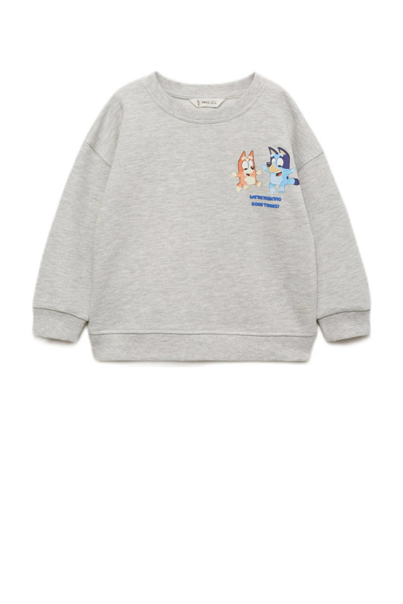 Mango Kids Bluey sweater grijs | wehkamp
