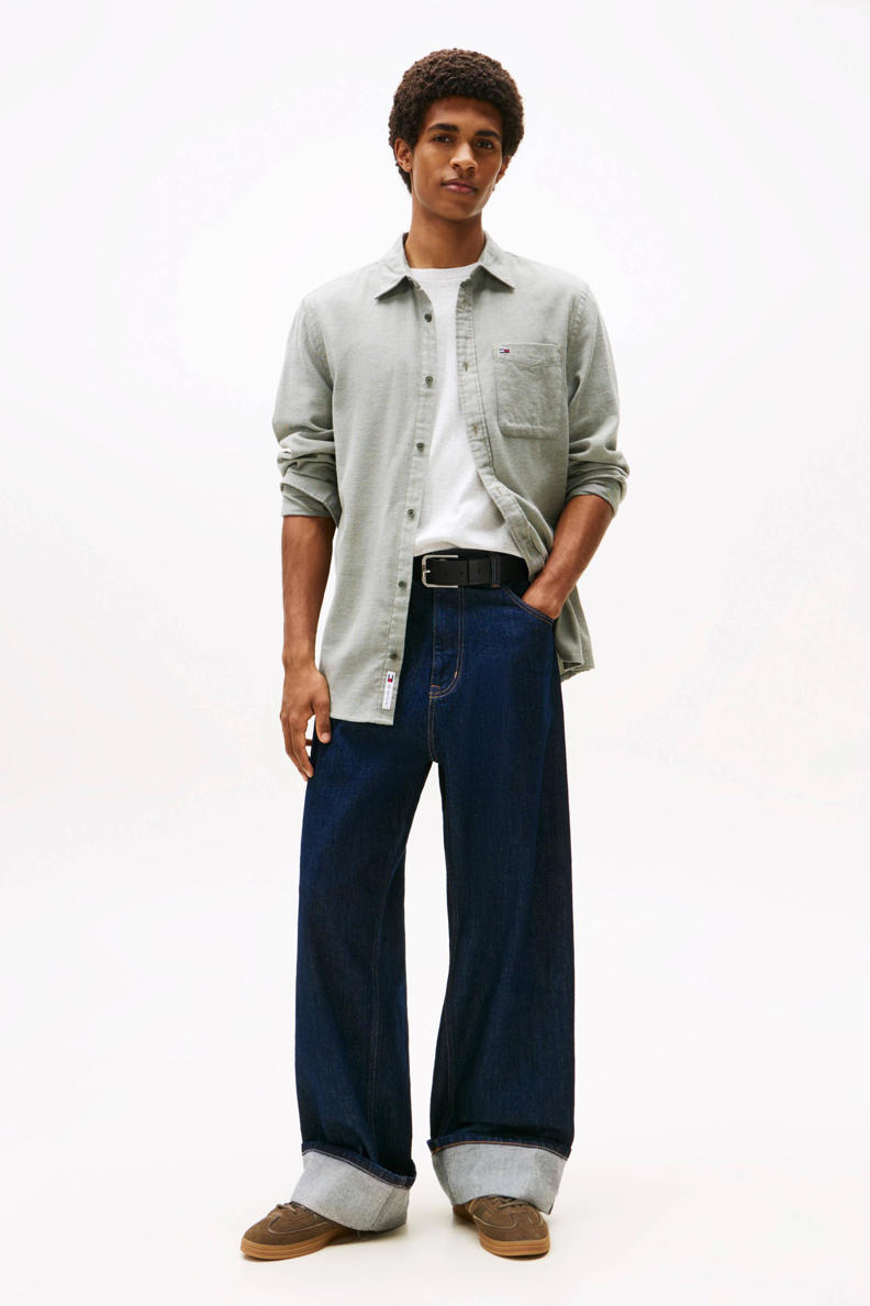 Tommy Jeans regular casual overhemd lichtgroen | wehkamp