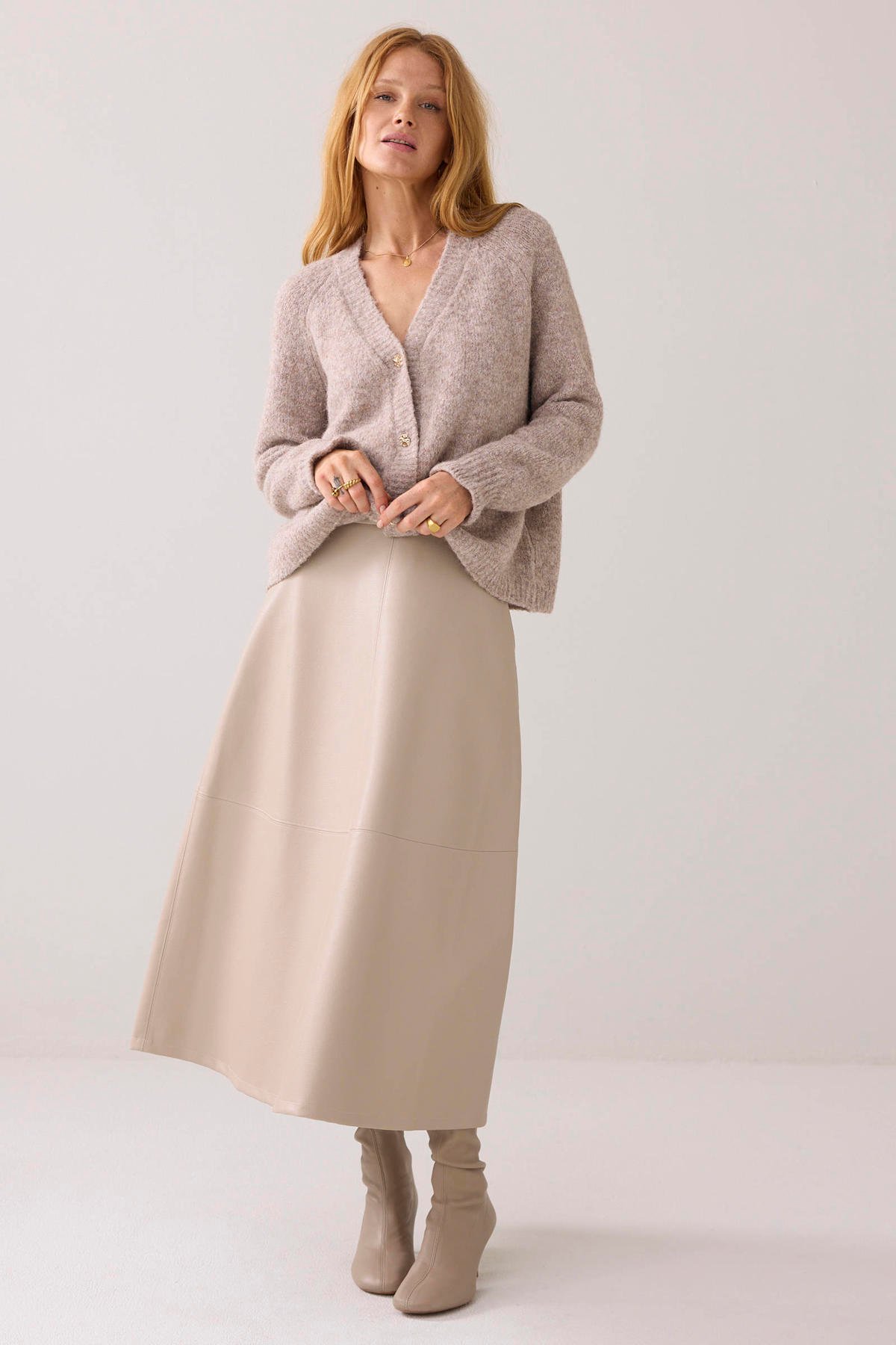 Summum wollen cardigan taupe gebreid | wehkamp