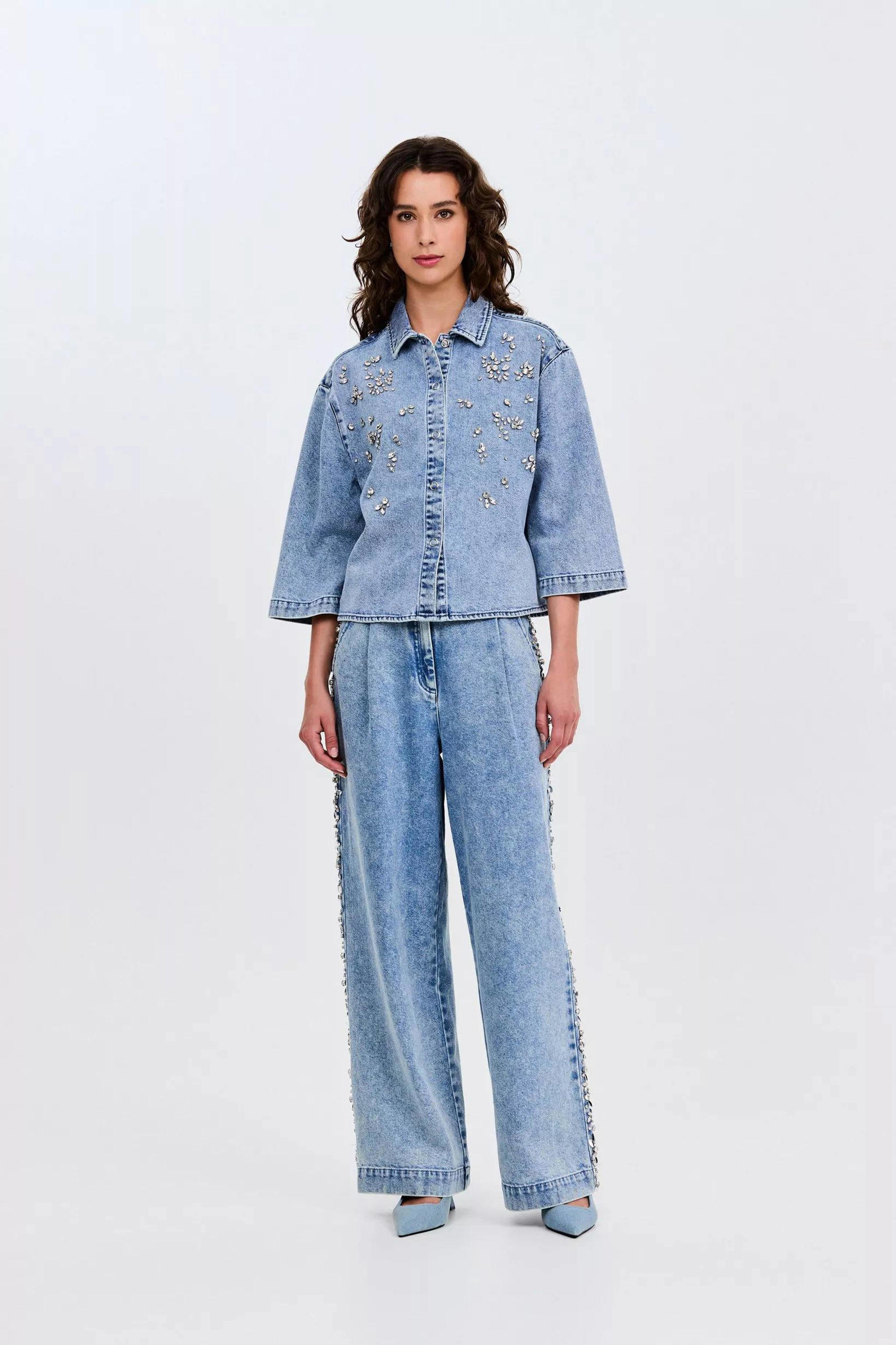 CKS denim blouse medium blue denim | wehkamp