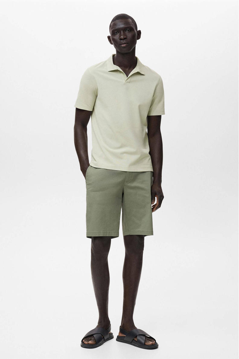 Mango Man regular chino short groen | wehkamp