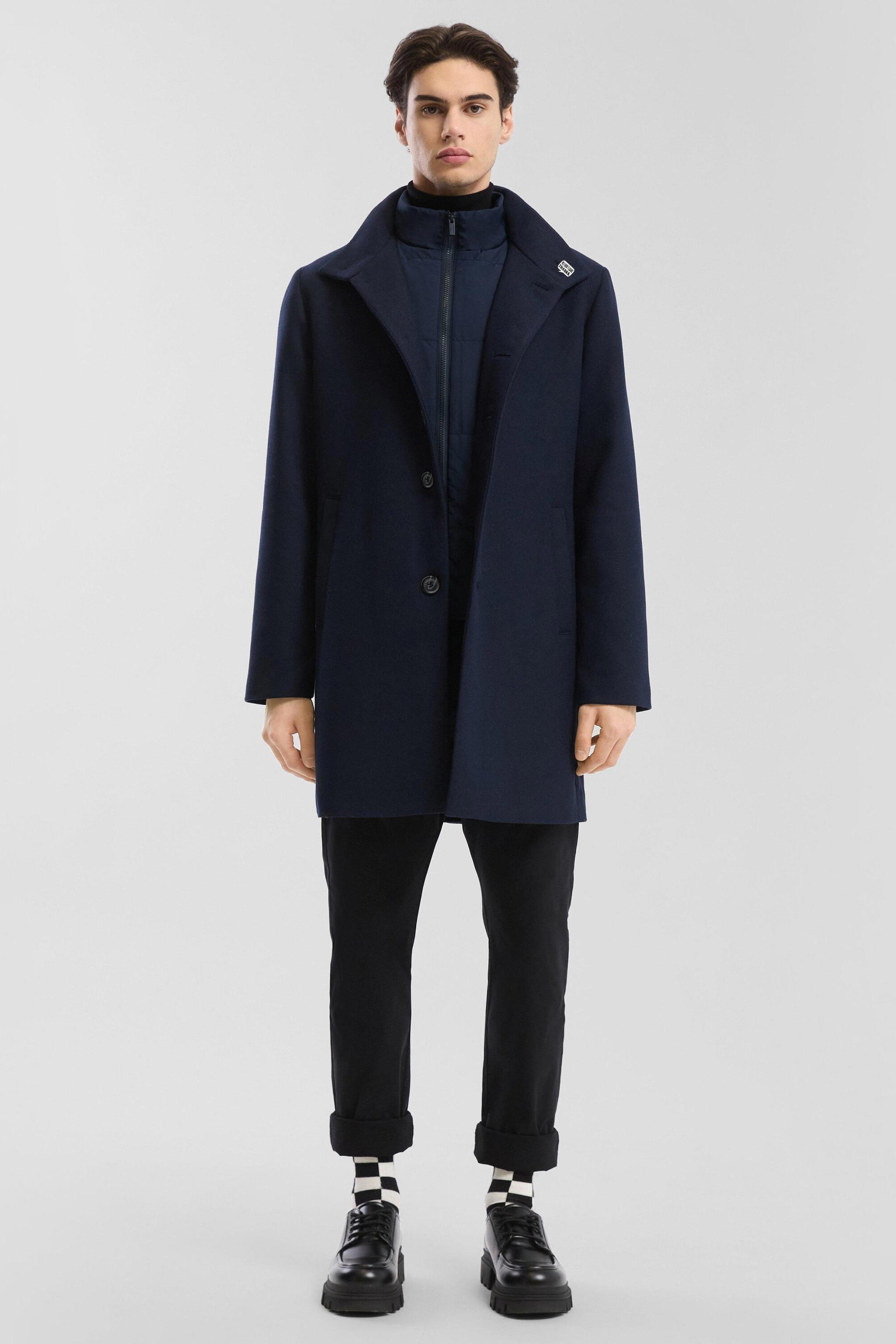 QS manteljas met wol donkerblauw | wehkamp