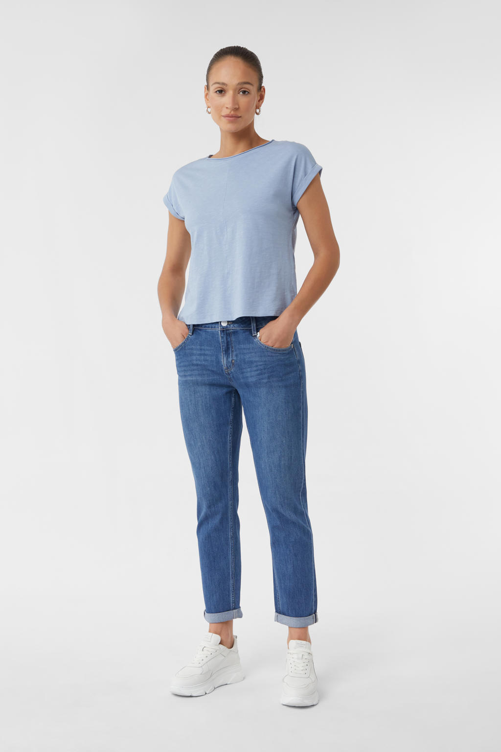 comma casual identity top blauw | wehkamp