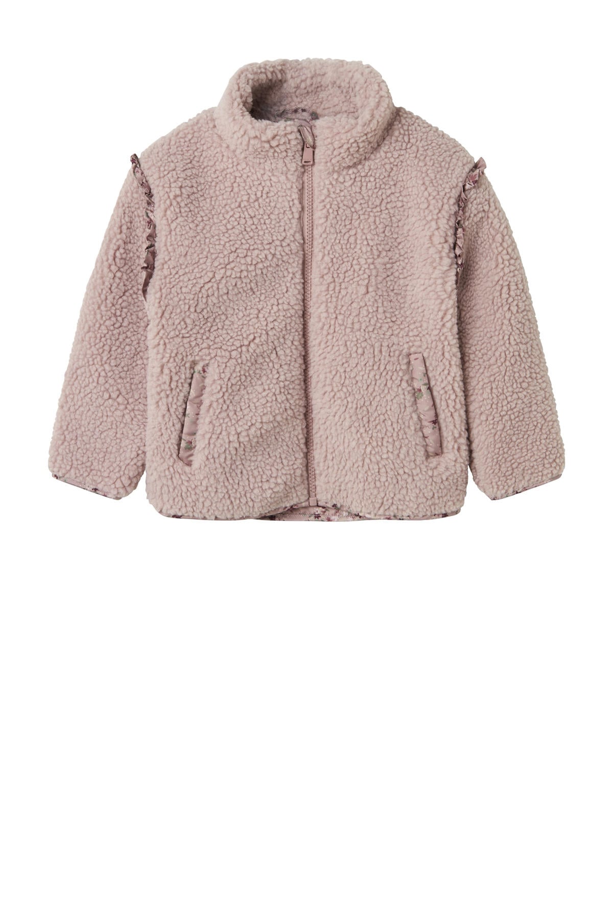NAME IT MINI teddy jas herfst roze | wehkamp