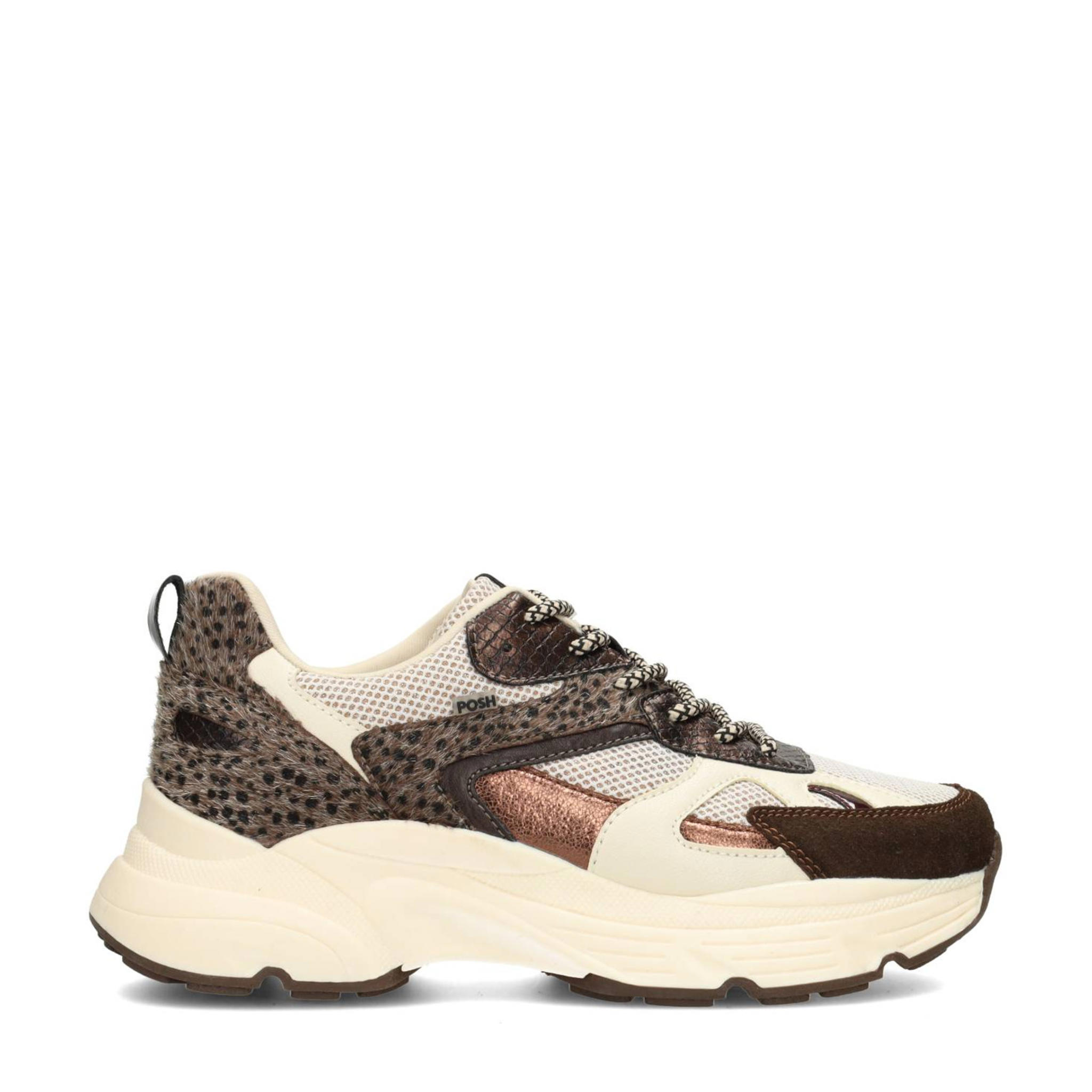 POSH by Poelman Ayoki chunky sneakers ecru/bruin | wehkamp