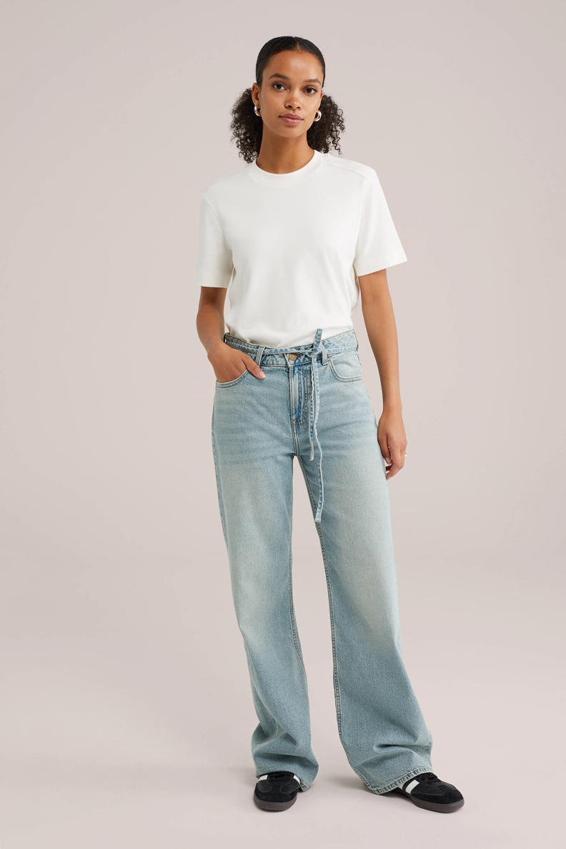 WE Fashion Blue Ridge wide leg jeans light blue denim | wehkamp