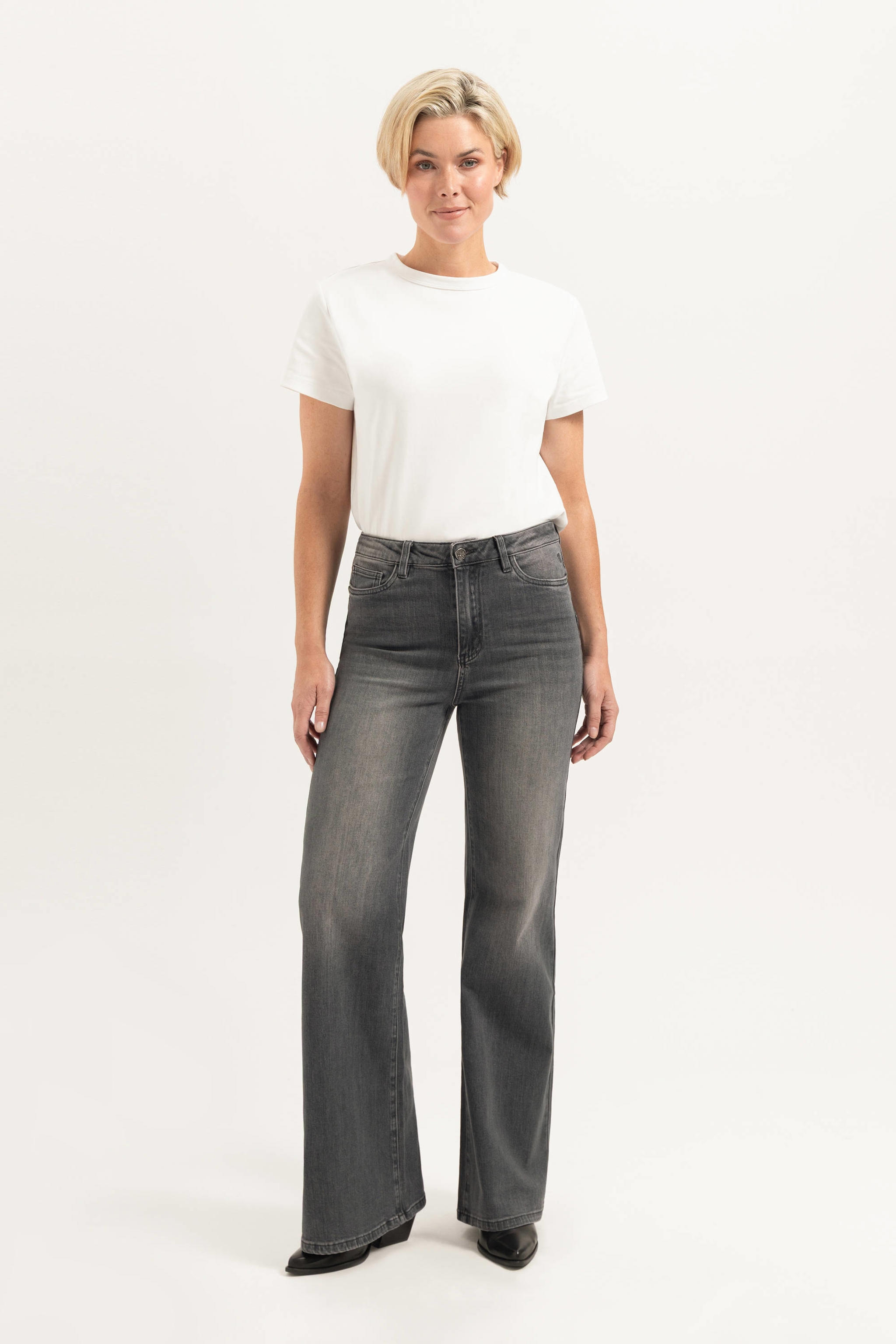 Florez flared jeans grey denim | wehkamp