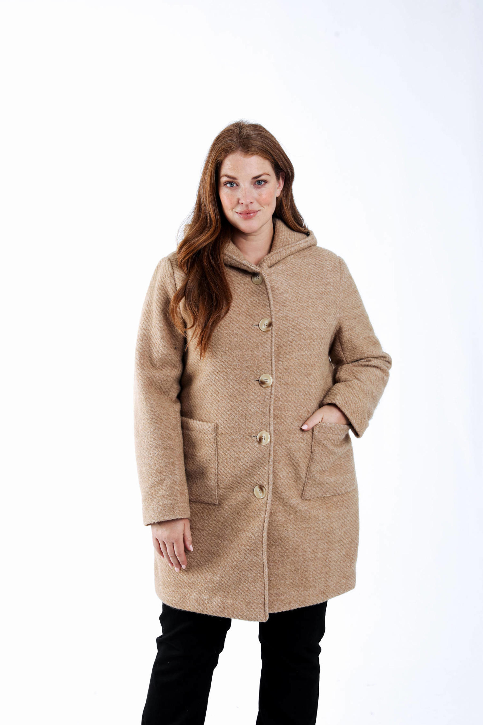 Paprika wollen manteljas beige | wehkamp