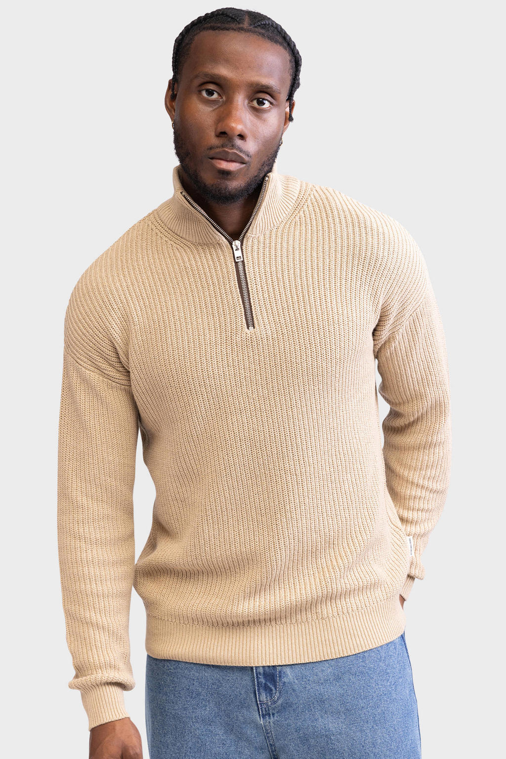 Redefined Rebel trui met ingebreid patroon beige | wehkamp