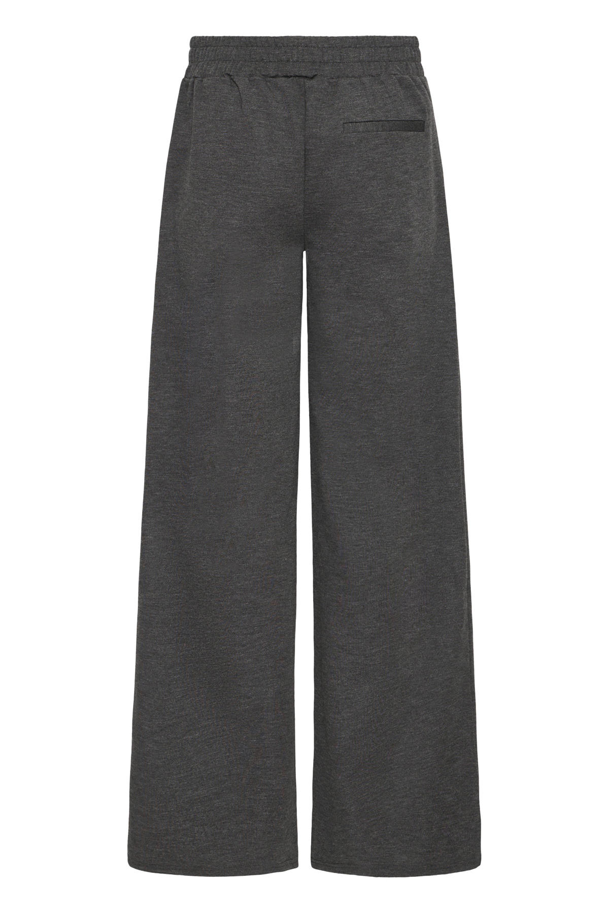 ICHI denim wide leg high waist broek grijs | wehkamp