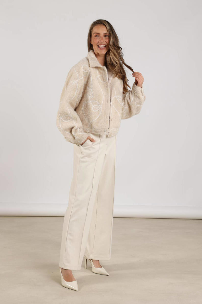 NUKUS straight regular waist pantalon ecru | wehkamp