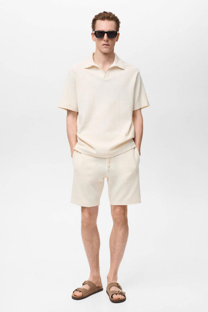 Mango Man regular casual short ecru | wehkamp