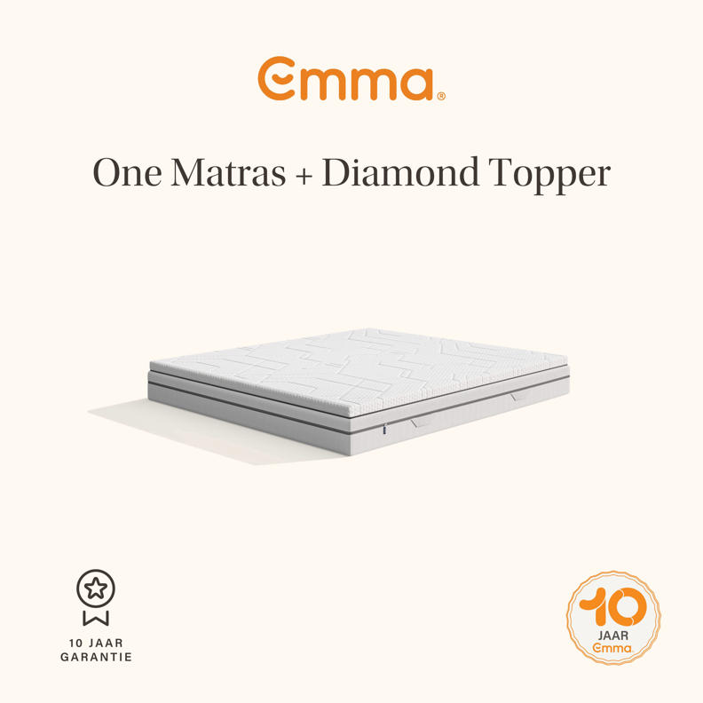 Emma One matras bundel + Diamond topper 120x200 | wehkamp