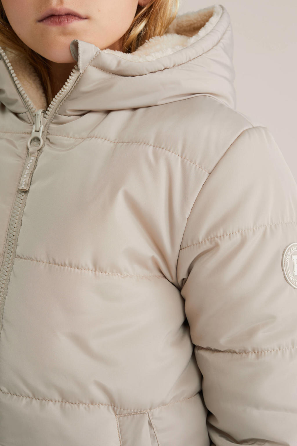 WE Fashion reversible teddy jas beige | wehkamp