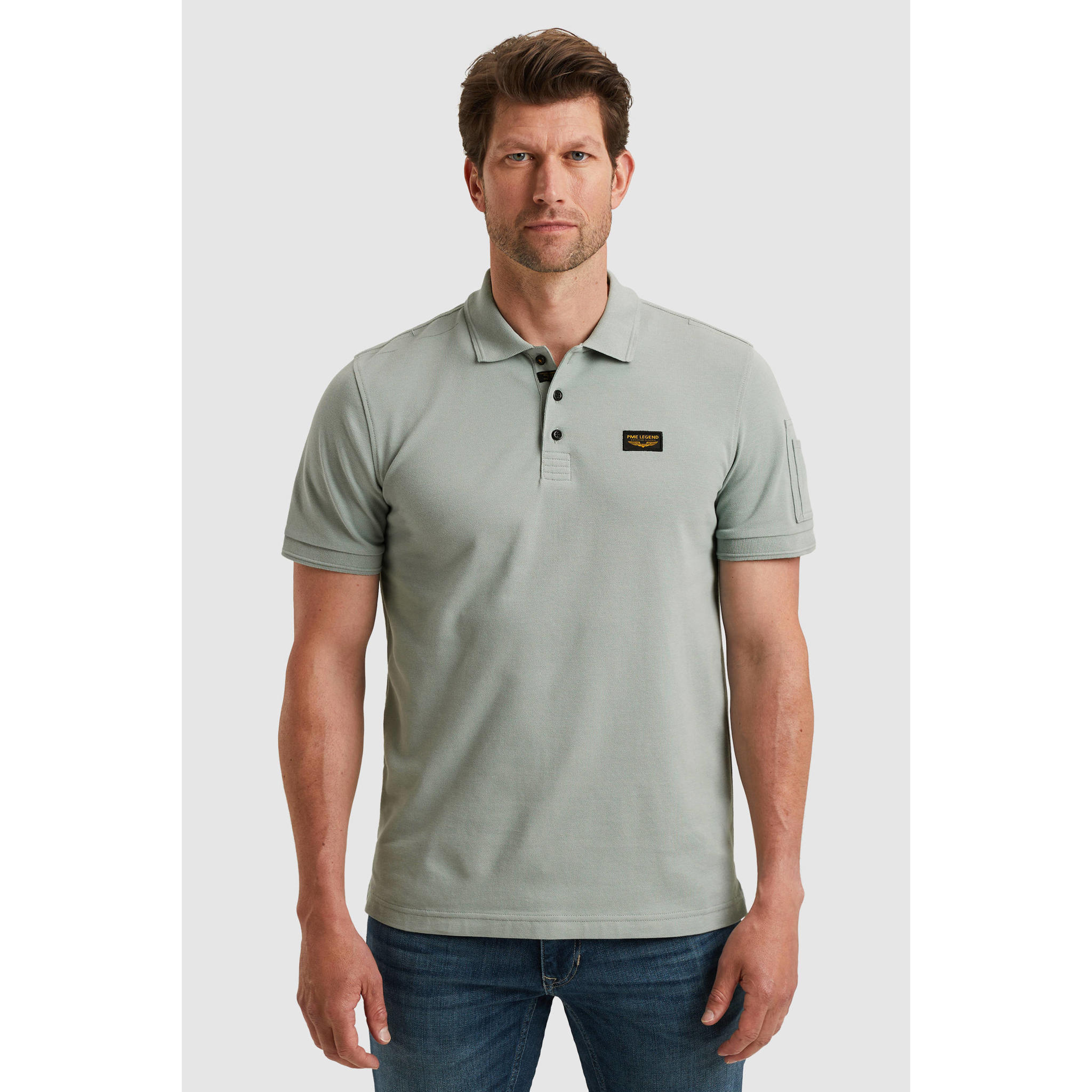 PME Legend regular polo grijsblauw | wehkamp
