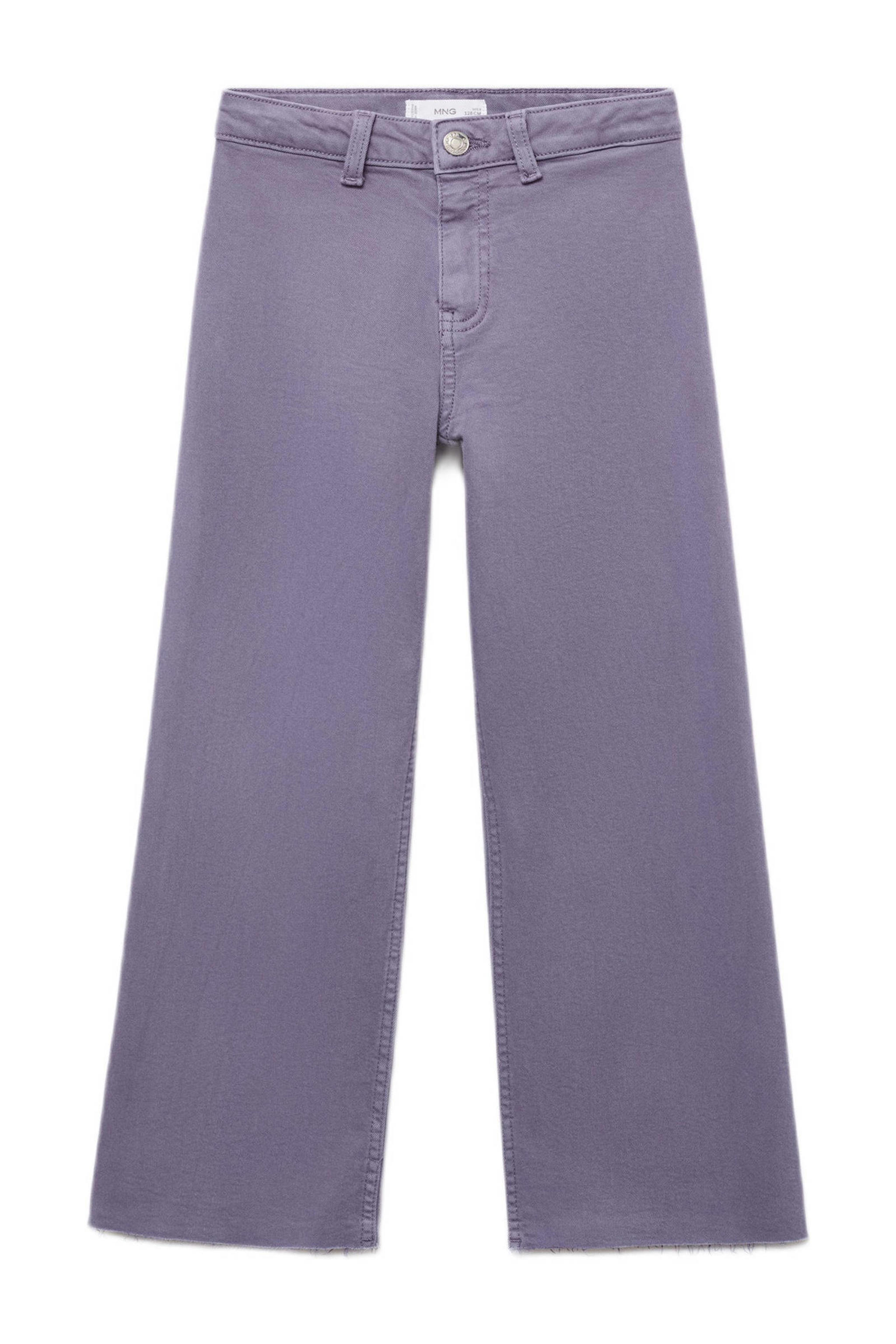 Mango Kids wide leg jeans paars | wehkamp