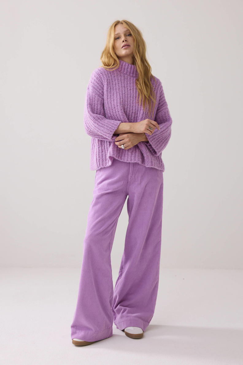 Summum trui met wol paars grof gebreid | wehkamp