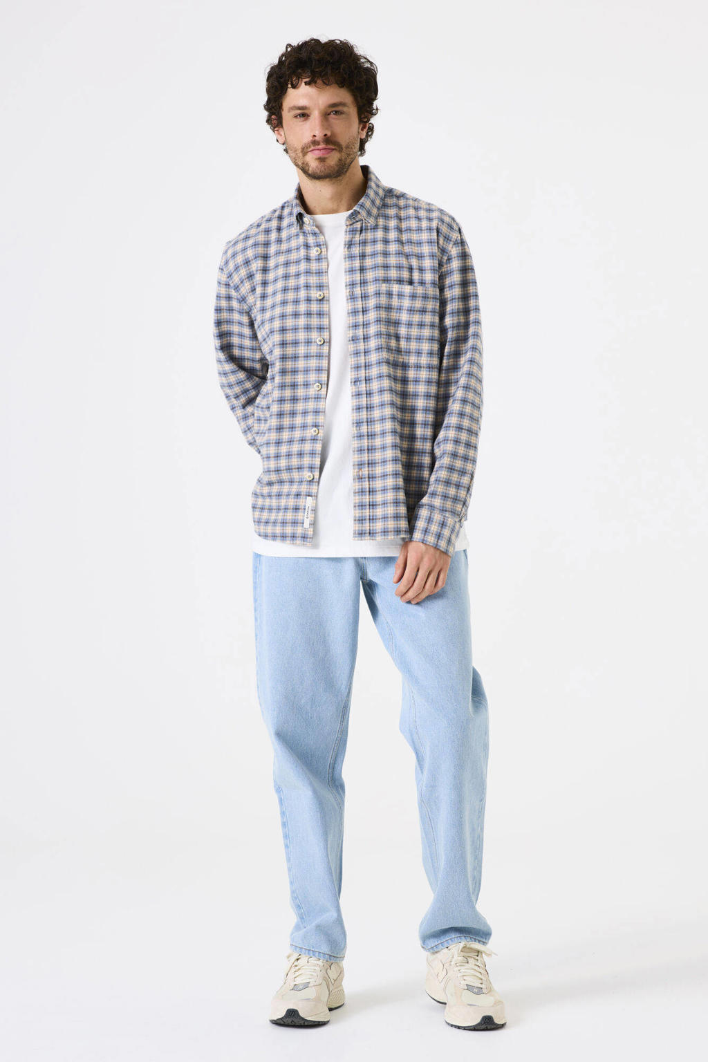 Garcia regular geruite casual overhemd blauw | wehkamp