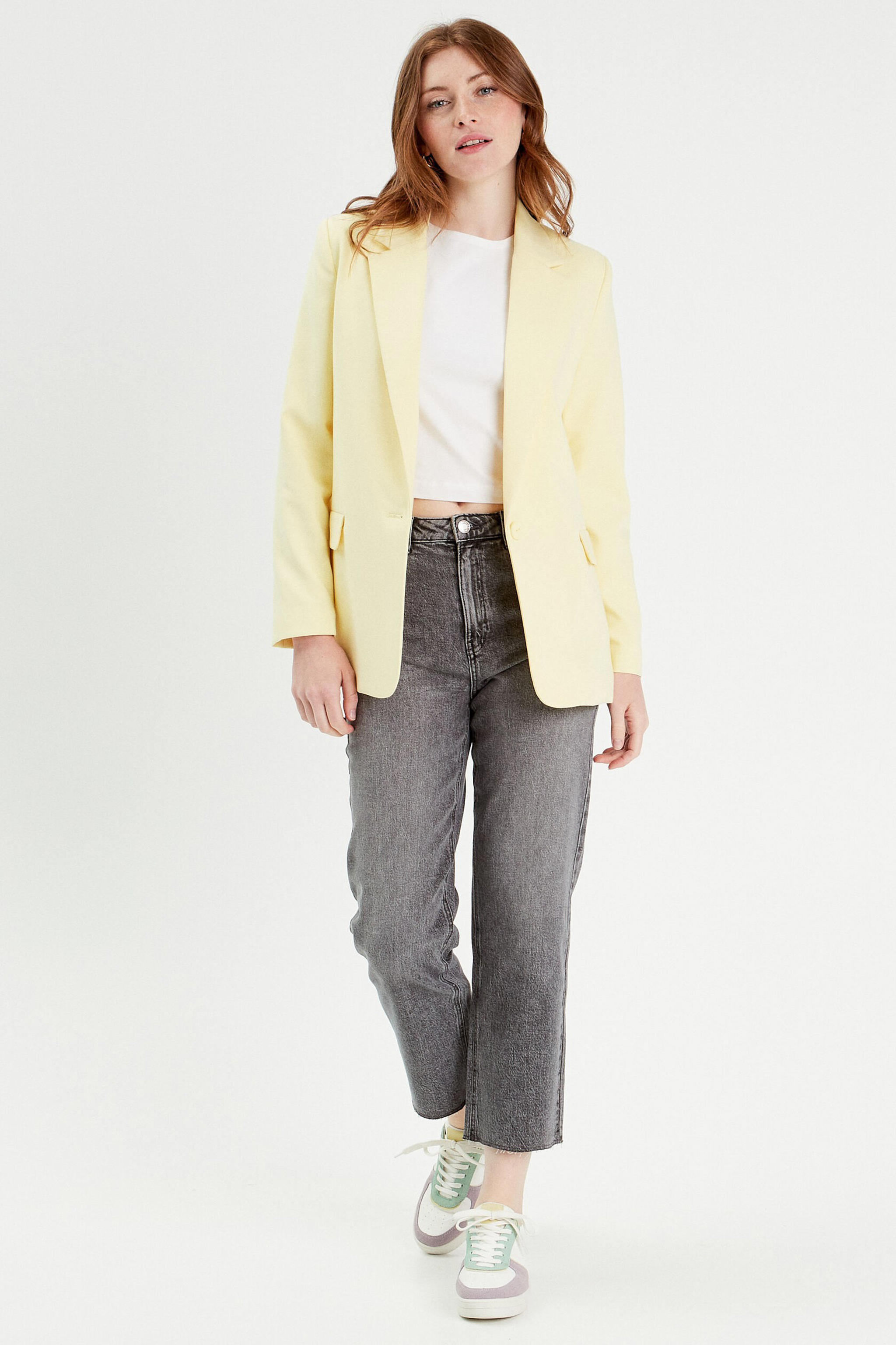 Cache Cache cropped high waist straight jeans grey | wehkamp