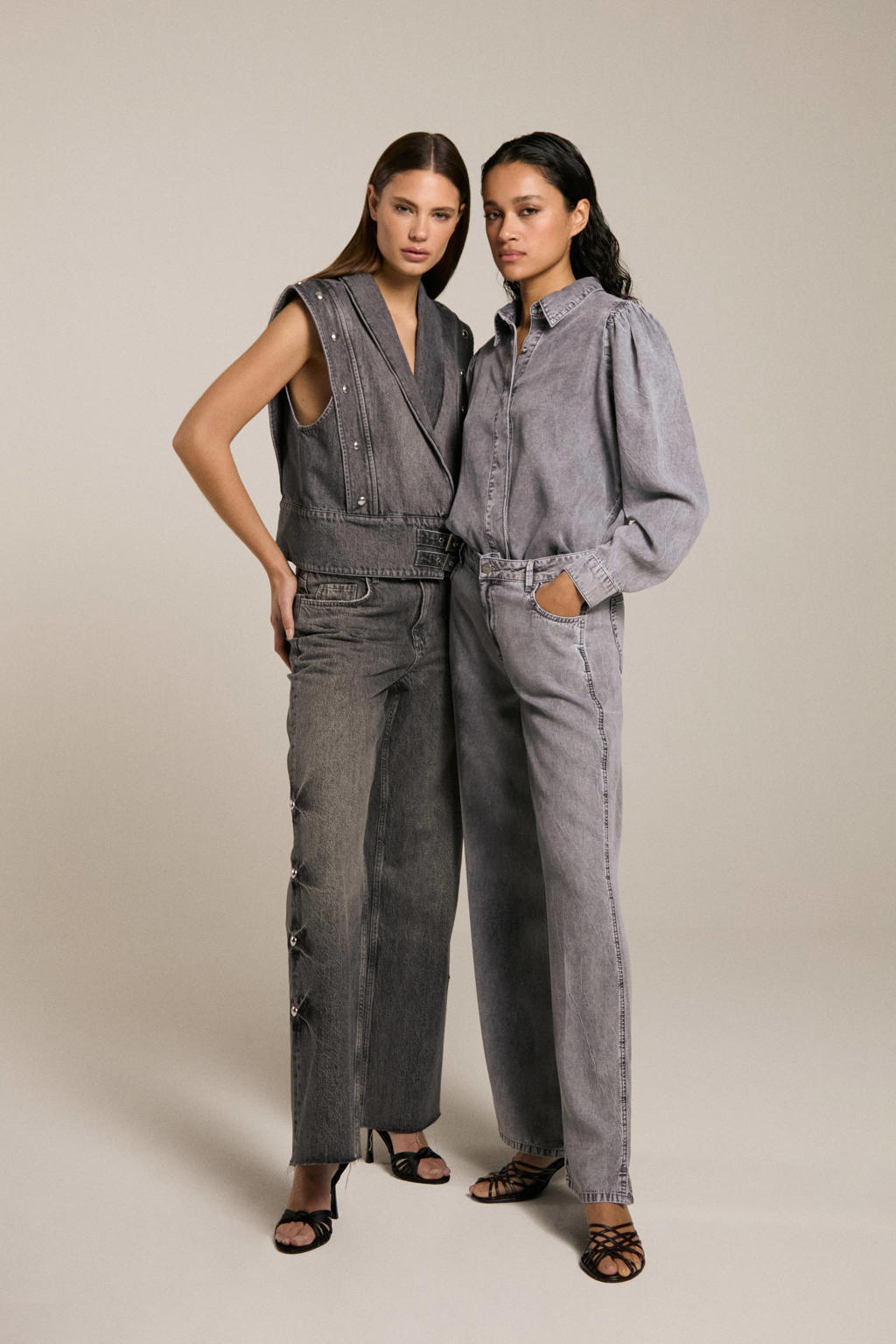 Homage to Denim denim gilet grijs | wehkamp