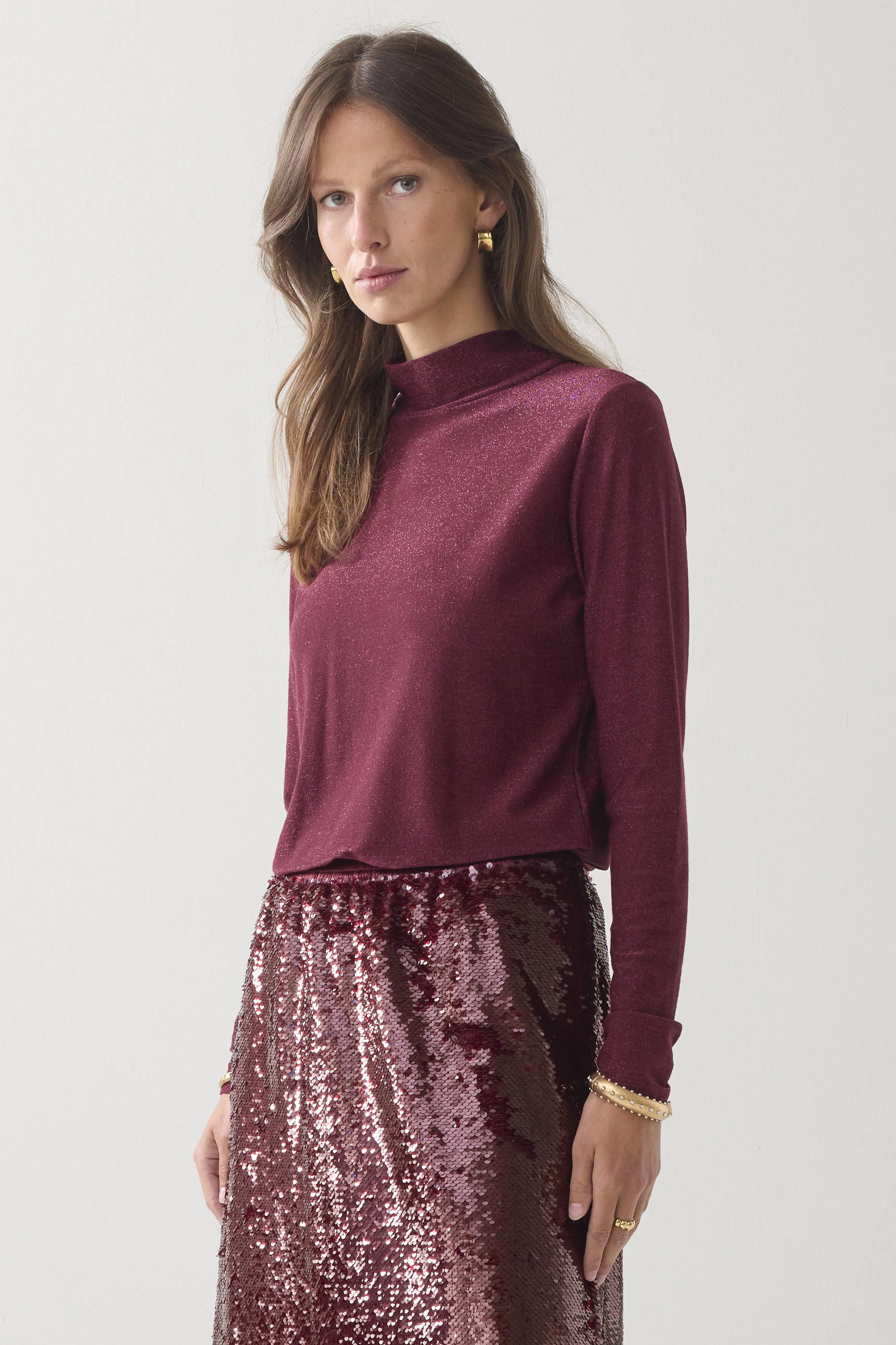 Summum top donkerrood met glitter | wehkamp