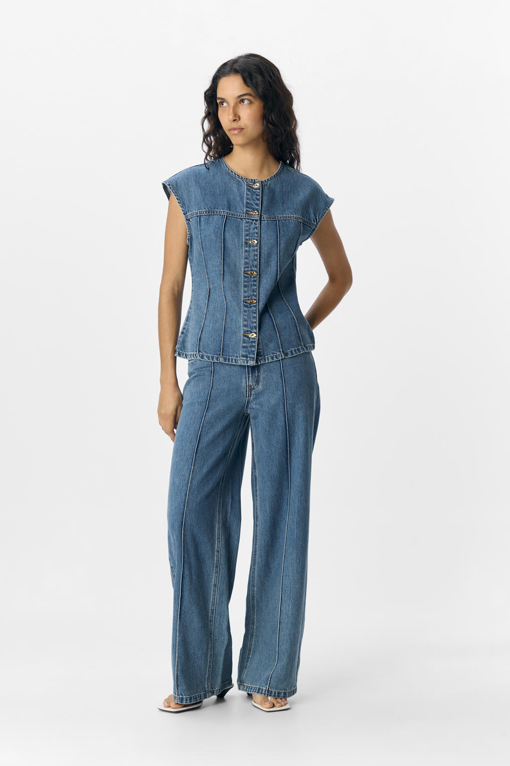 OBJECT denim gilet light blue denim | wehkamp