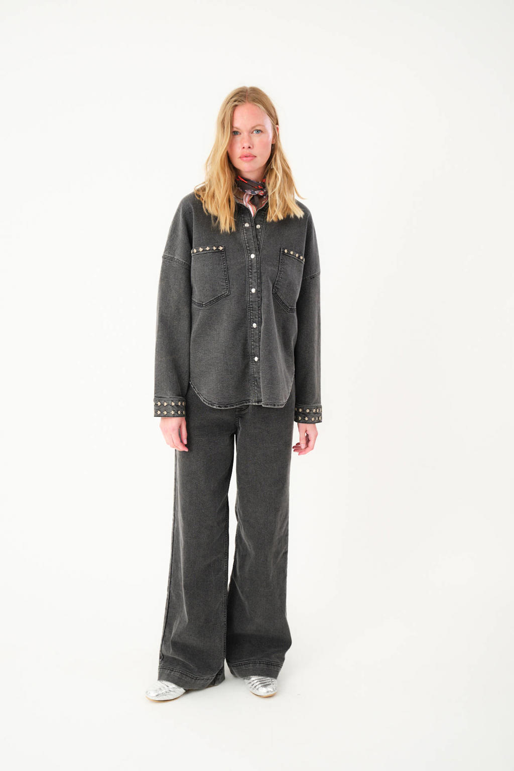 Lollys Laundry wide leg jeans grey denim | wehkamp