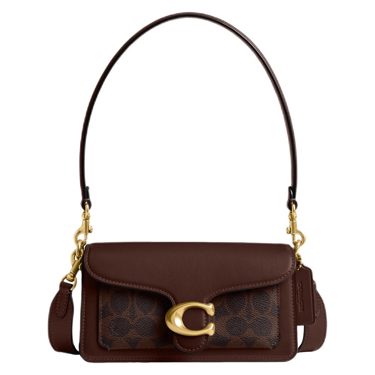 Coach leren schoudertas Tabby 20 met logoprint donkerbruin | wehkamp