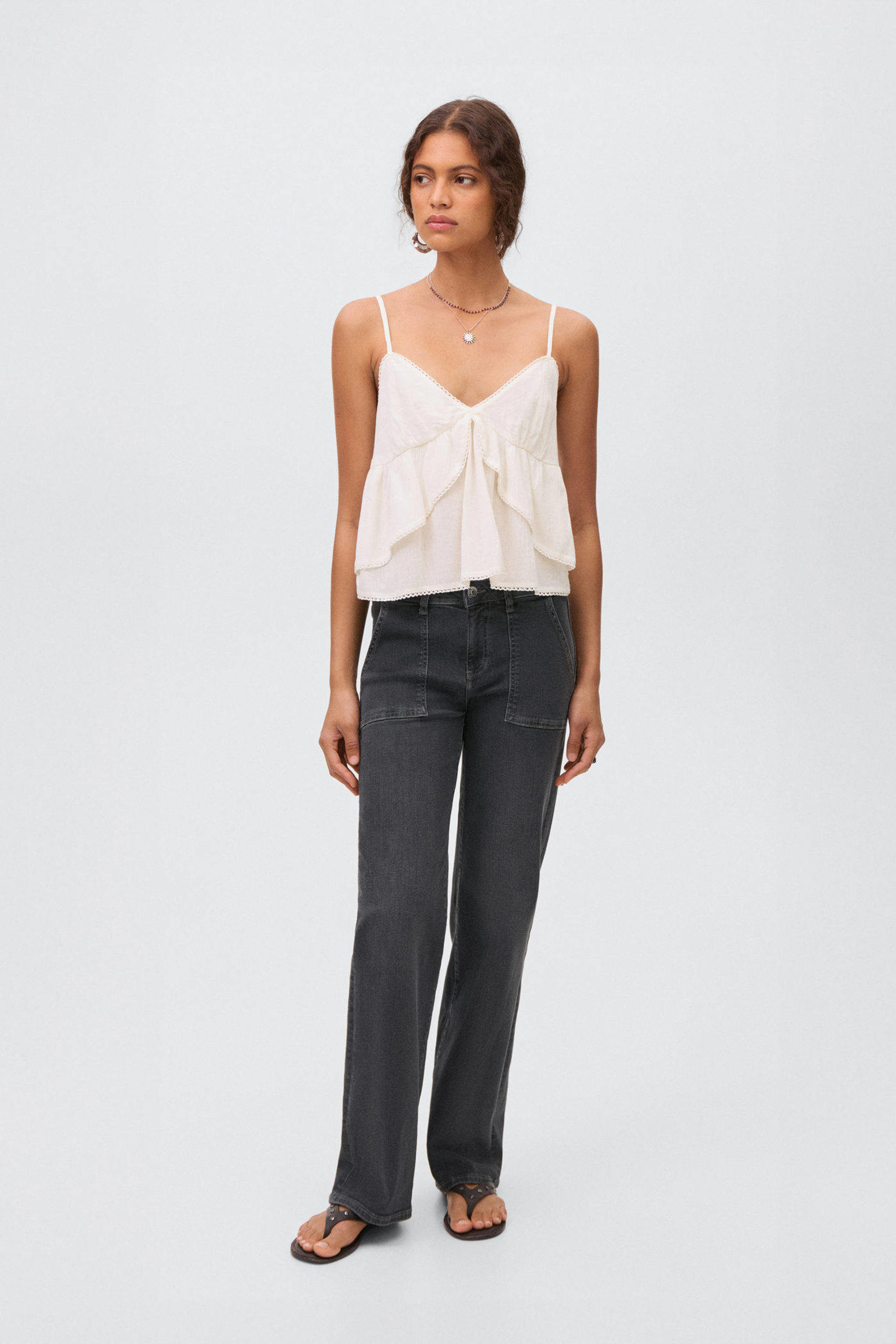 MANGO TEEN wide leg jeans grey denim | wehkamp