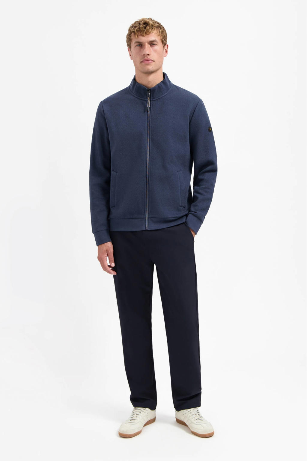 No Excess sweatvest met textuur donkerblauw | wehkamp