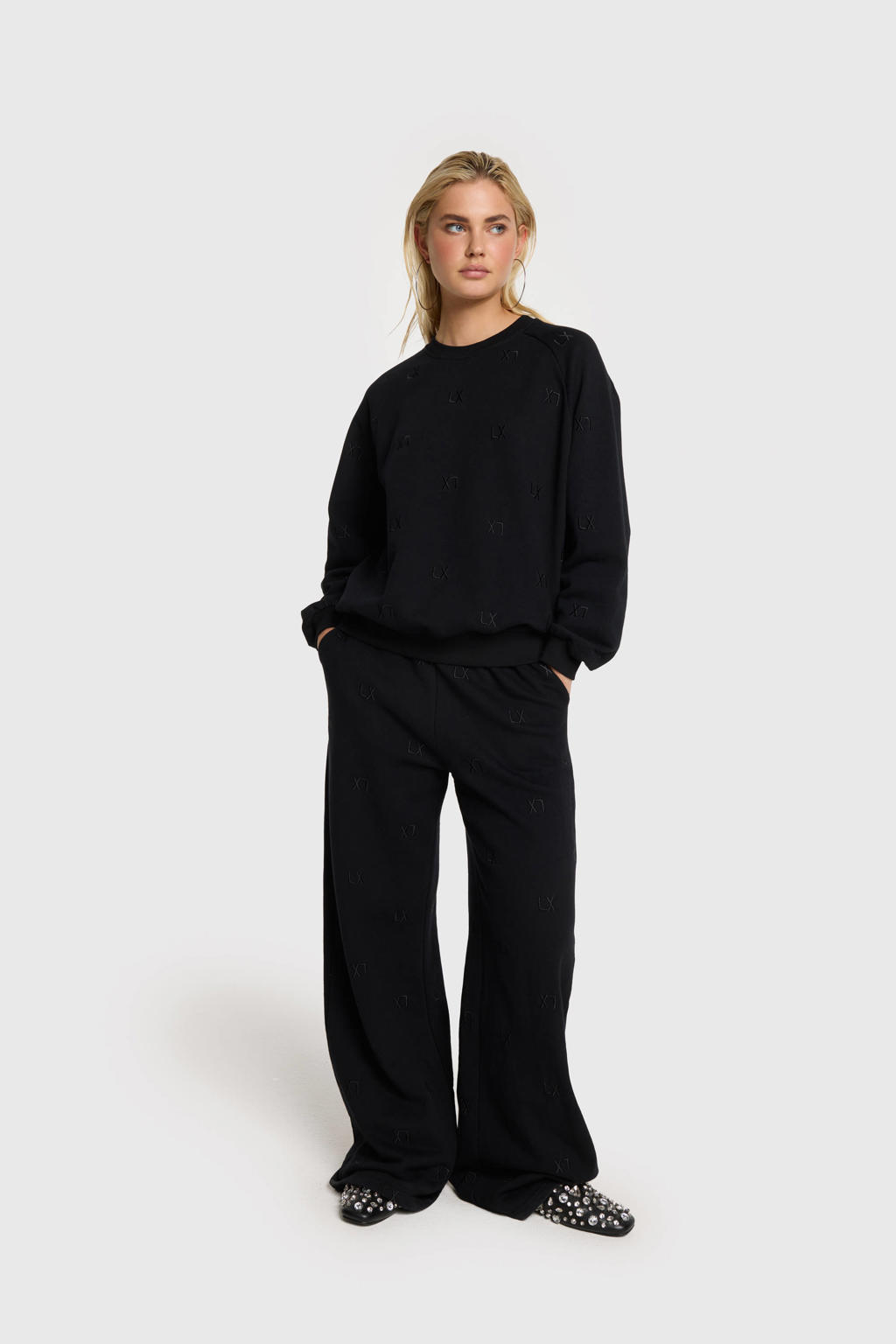 Alix the Label wide leg regular waist broek zwart | wehkamp