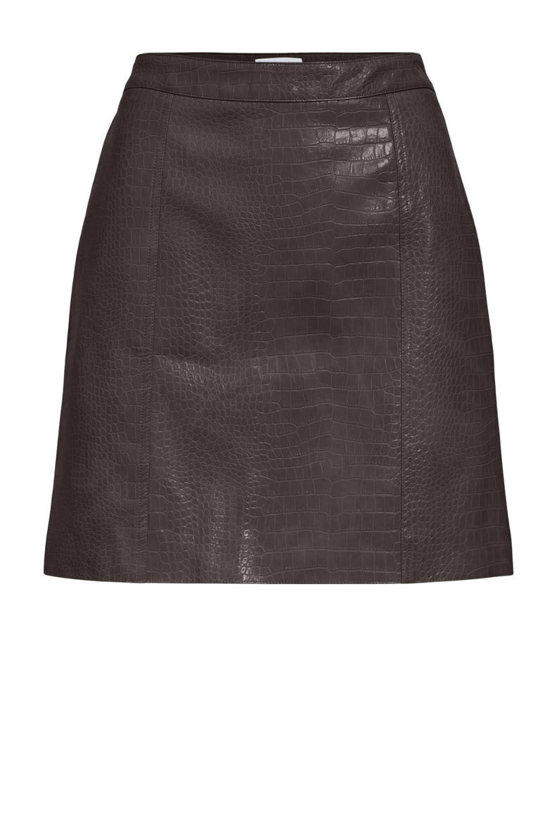 OBJECT imitatieleren korte rok bruin | wehkamp