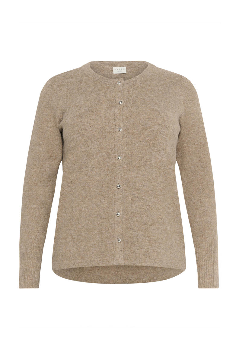 Kaffe Curve gebreid vest met wol bruin | wehkamp