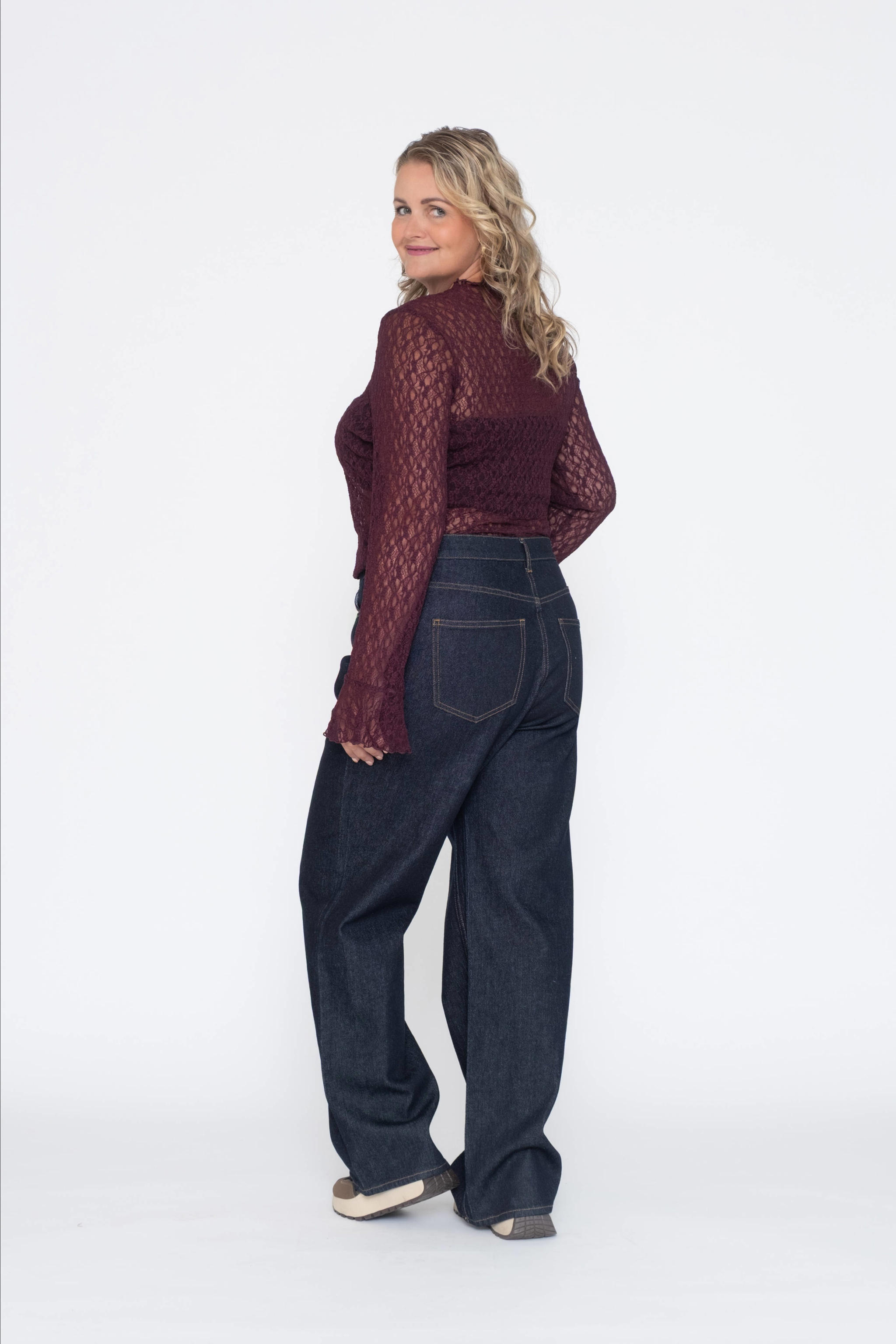 VERO MODA CURVE top donkerrood | wehkamp