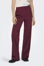 ONLY straight high waist broek donkerrood | wehkamp
