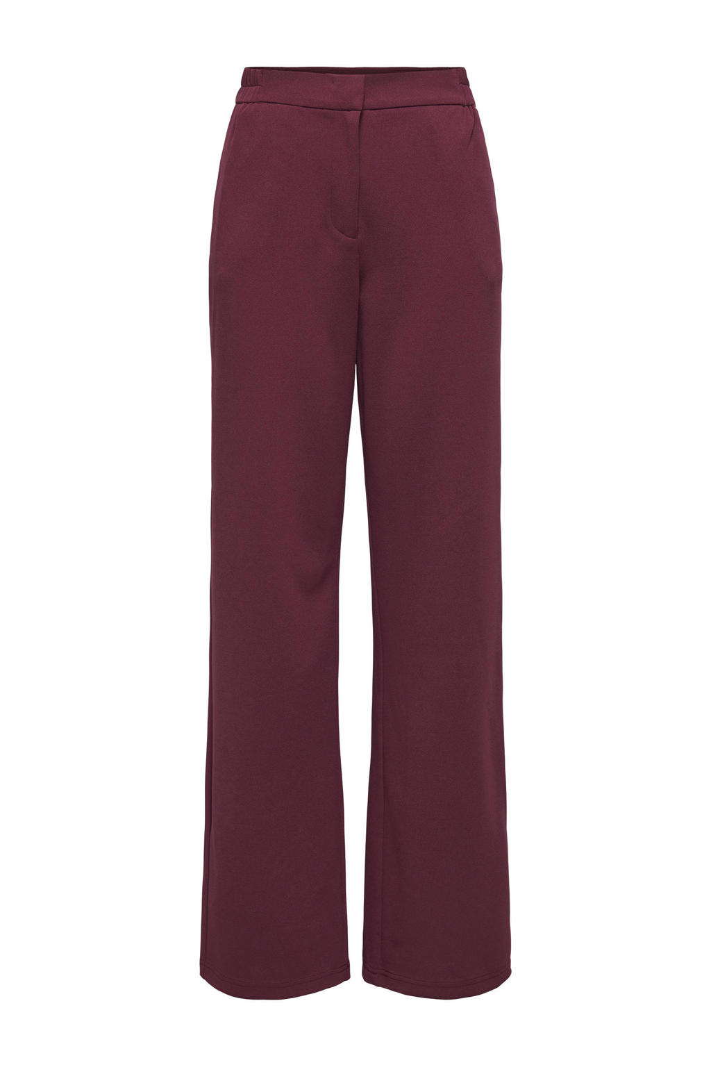 ONLY straight high waist broek donkerrood | wehkamp