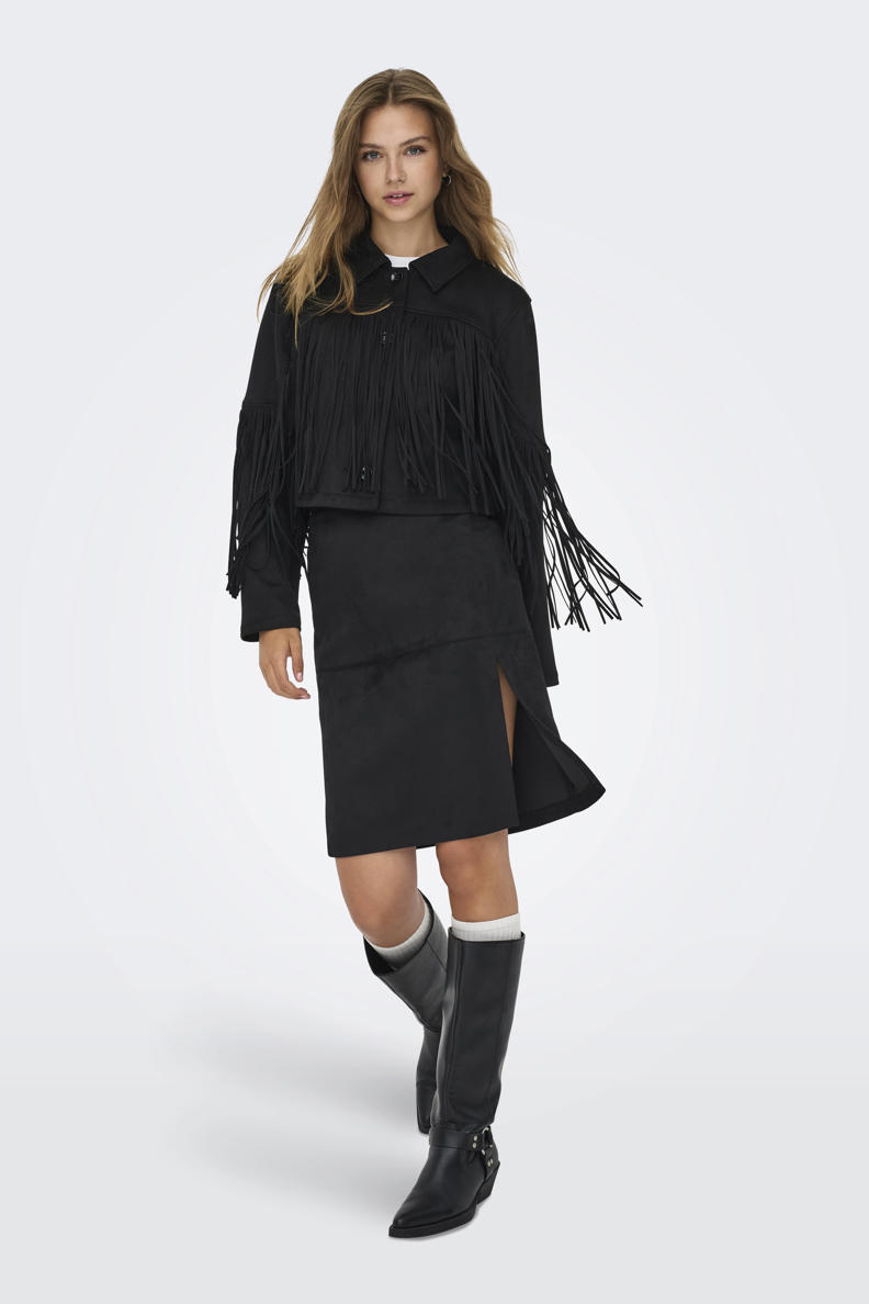 ONLY suede midi rok zwart kopen? | Morgen in huis | wehkamp