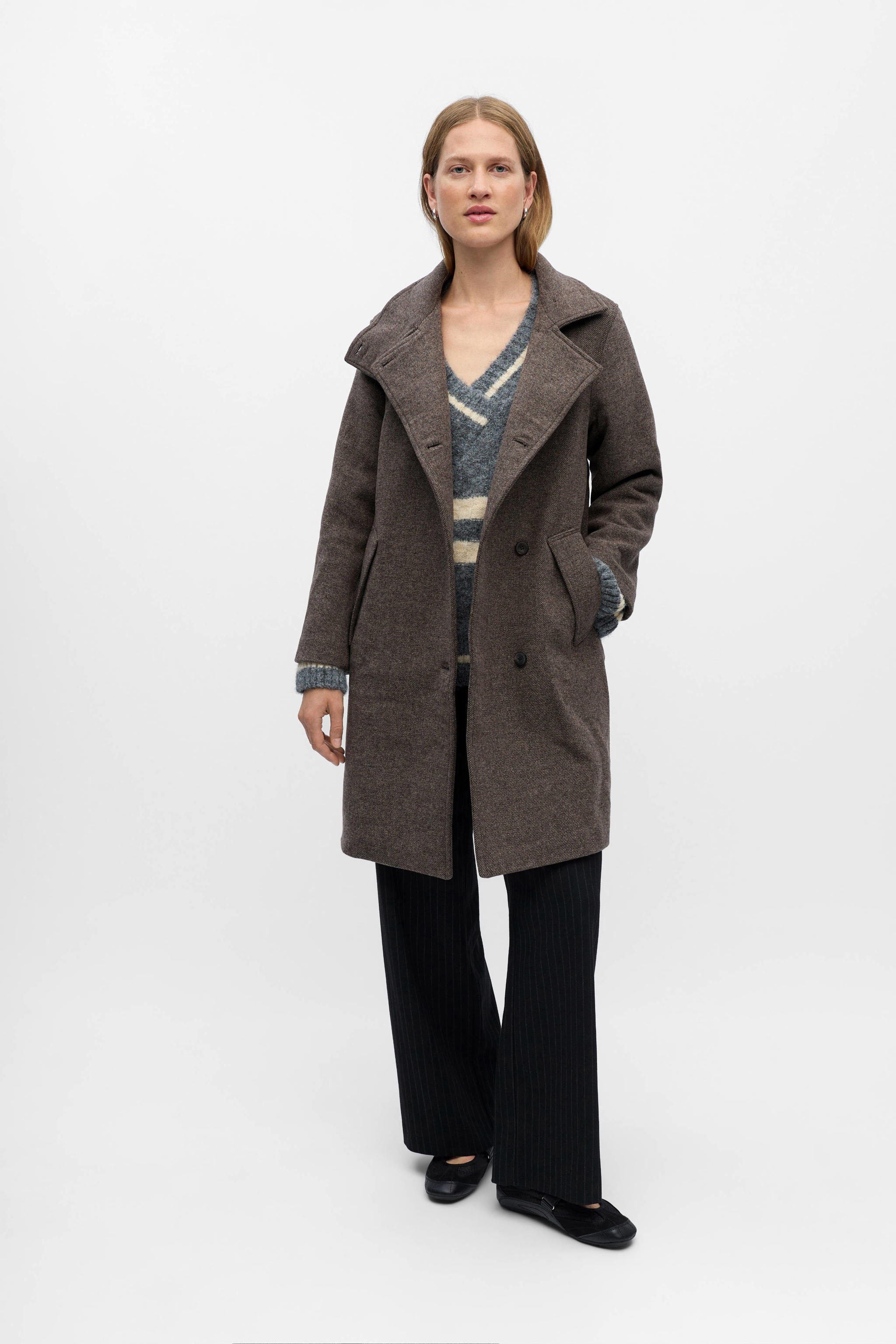 OBJECT wollen manteljas bruin | wehkamp