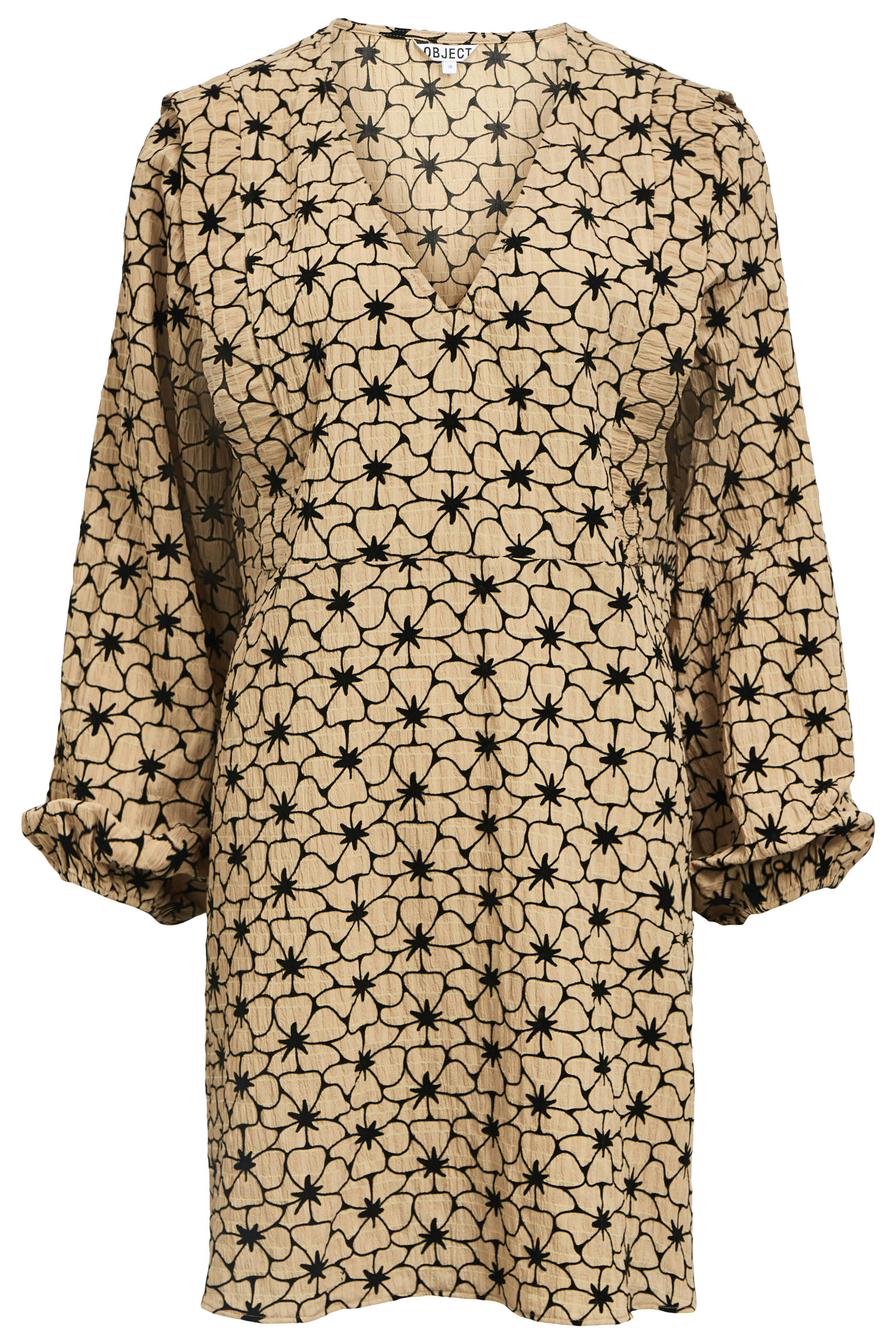 OBJECT gebloemde korte jurk beige | wehkamp