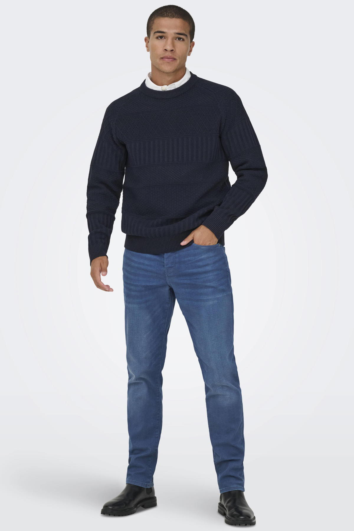 ONLY & SONS ONSWEFT regular fit jeans dark medium blue denim | wehkamp