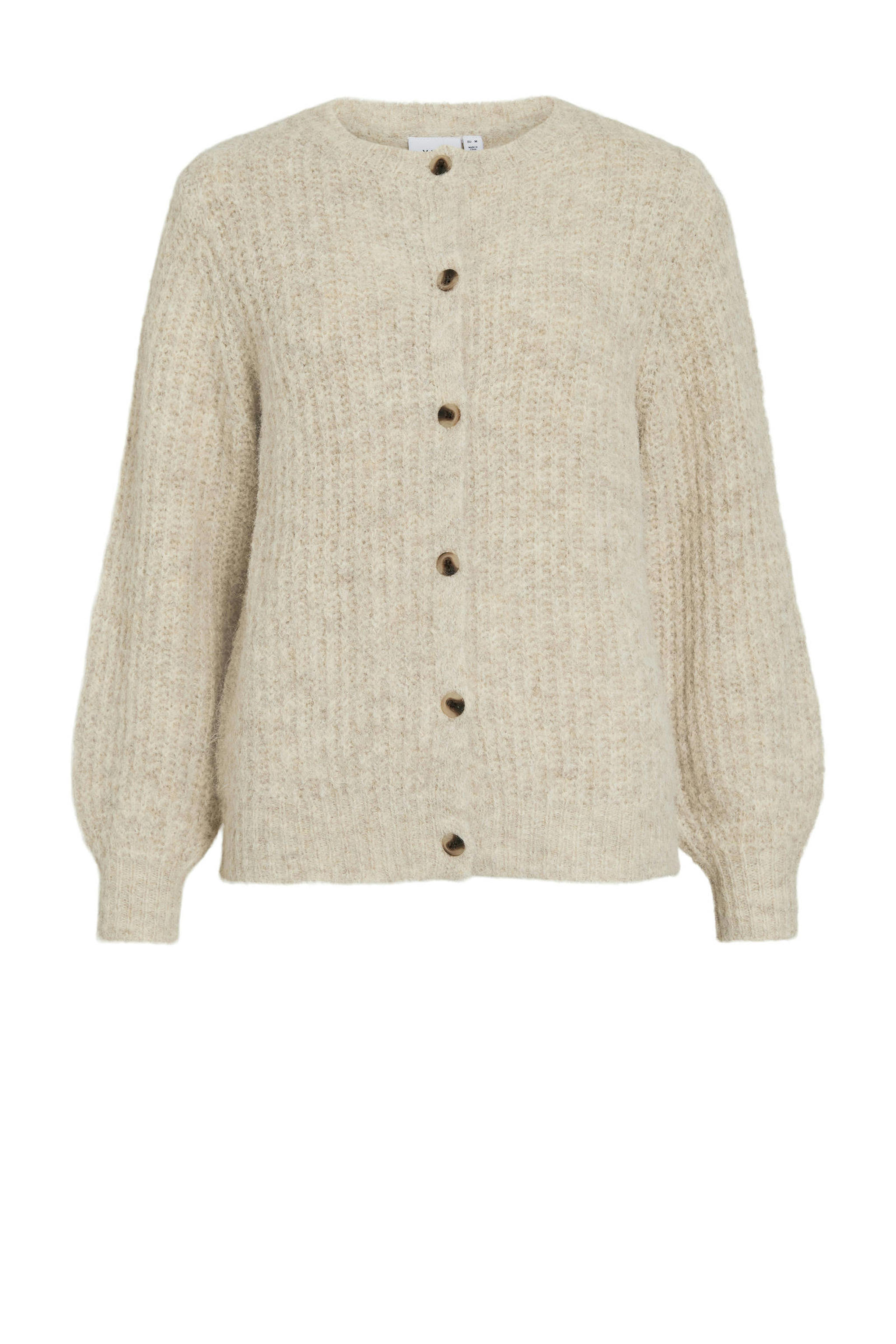 VILA gebreid vest met wol zand | wehkamp