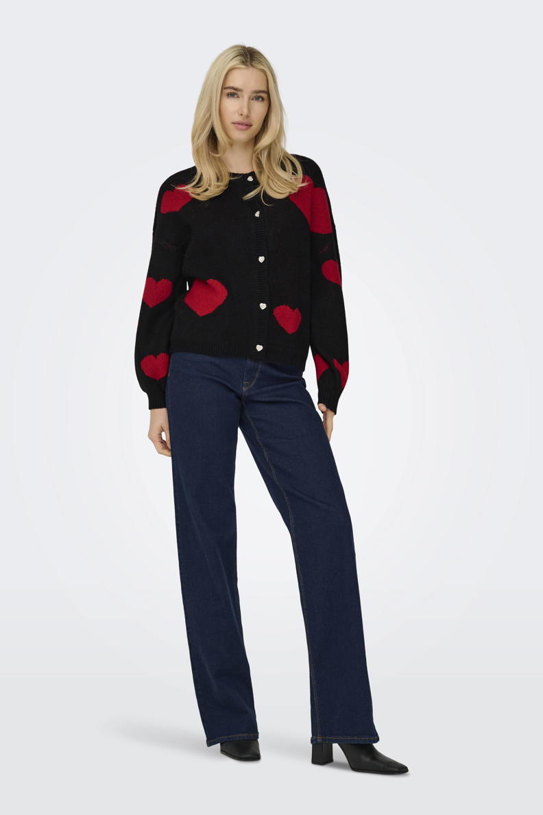 ONLY gebreid vest met wol zwart | wehkamp