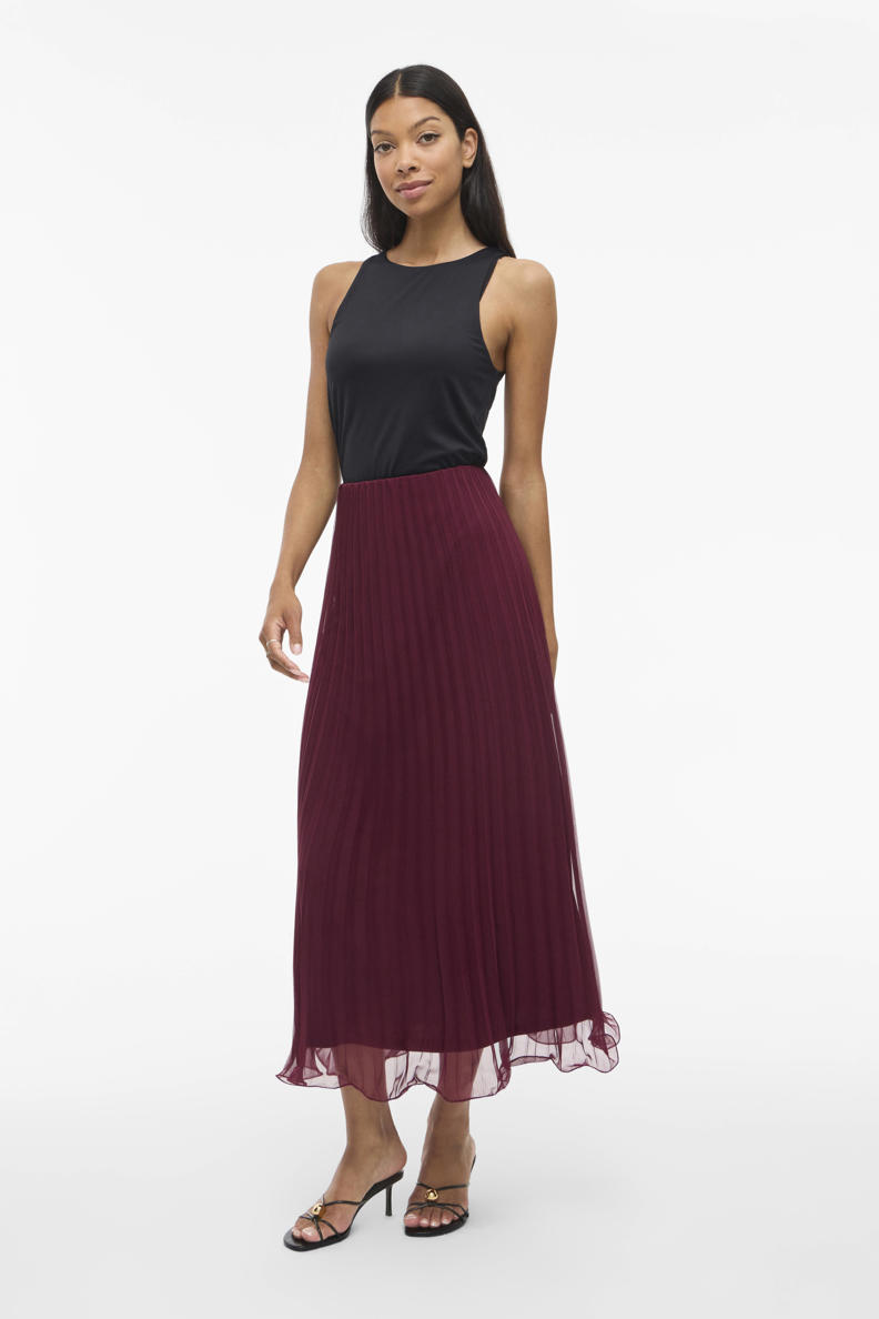 VILA plissé rok donkerrood kopen? | Morgen in huis | wehkamp