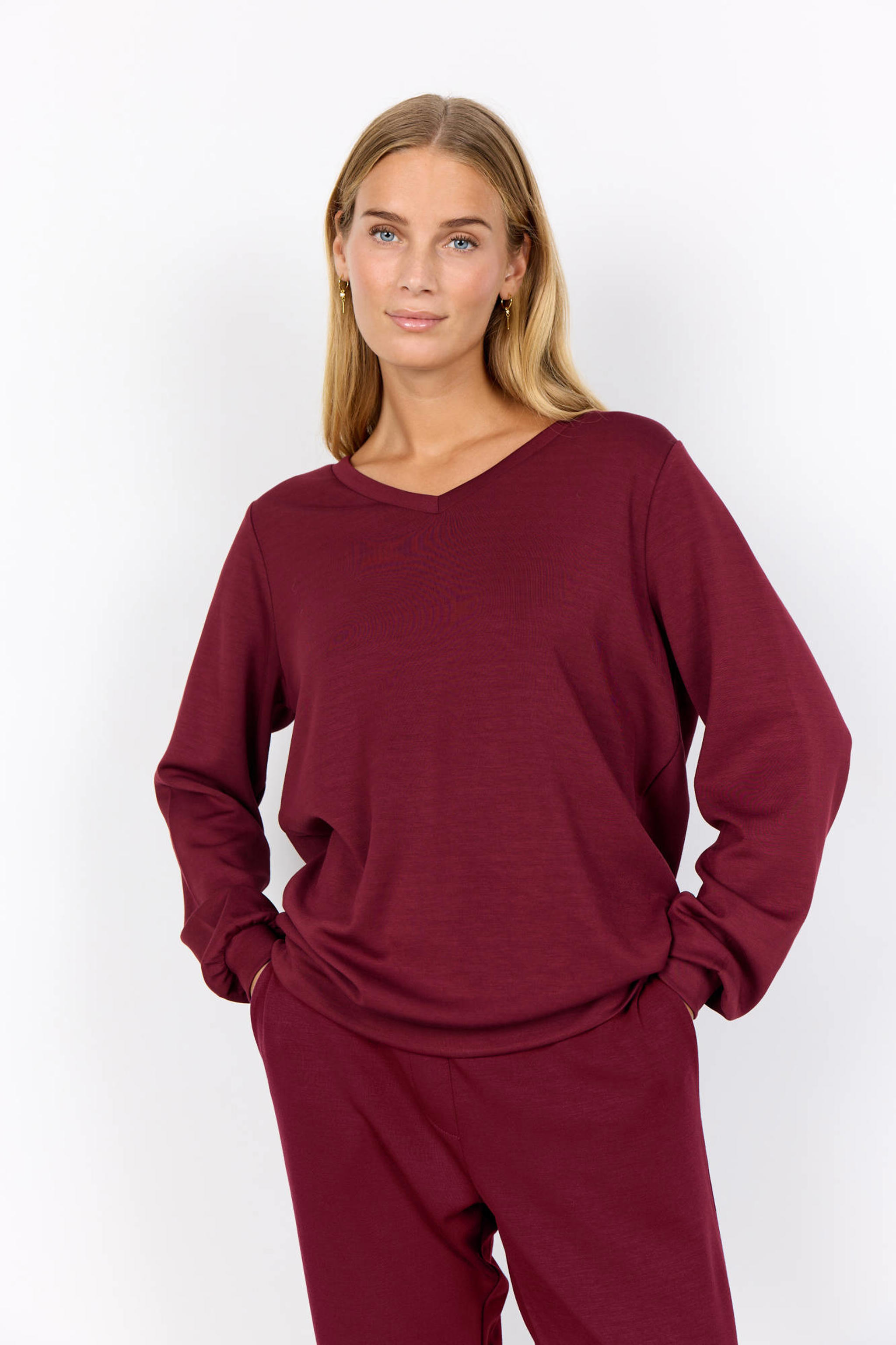 Soyaconcept pullover donkerrood | wehkamp