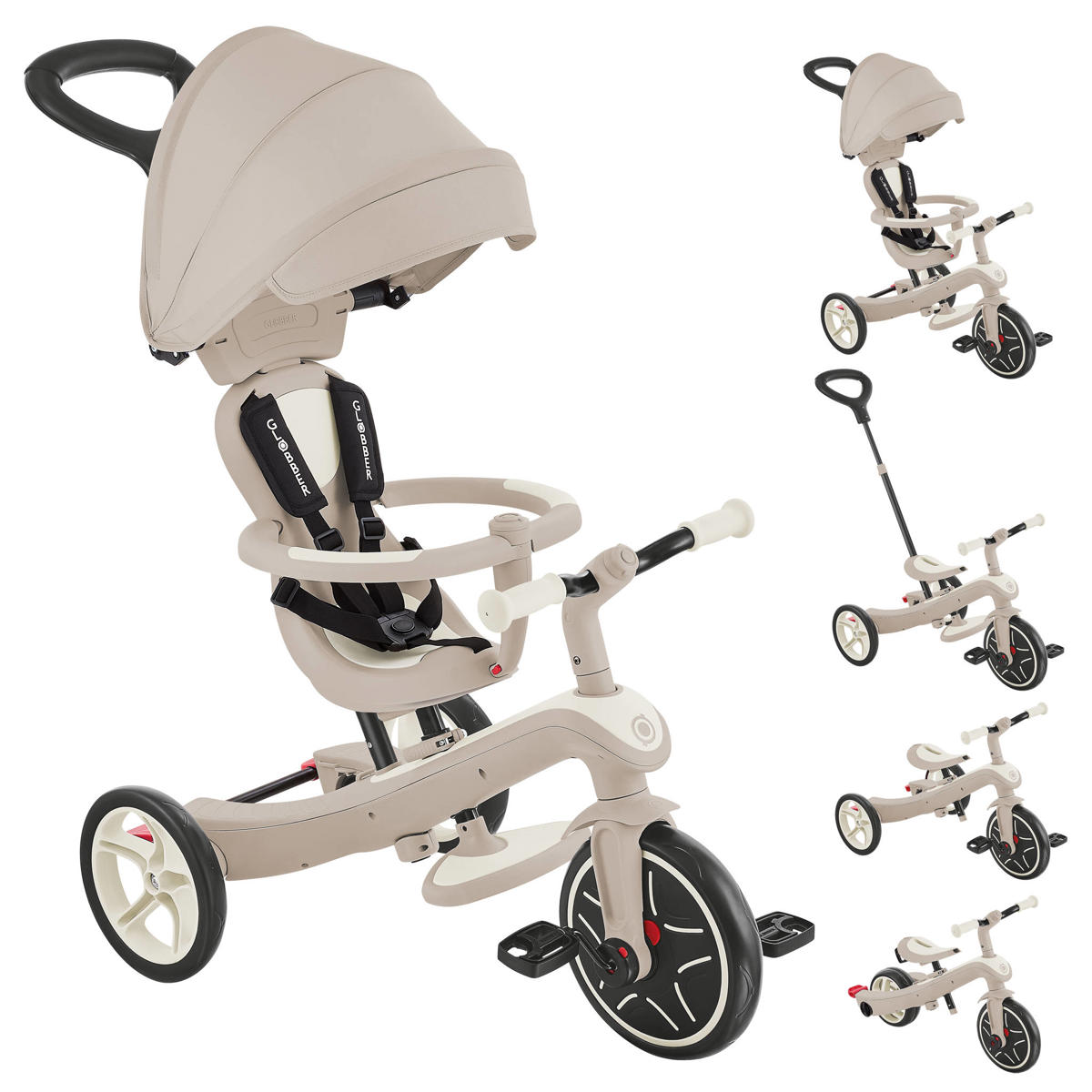 Globber New Trike Explorer 4 in 1 driewieler 4 in 1 beige ECO | wehkamp