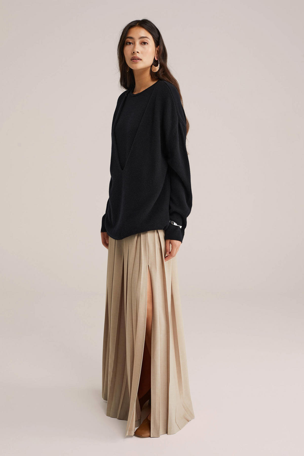 WE STUDIO maxi rok grijs melange | wehkamp